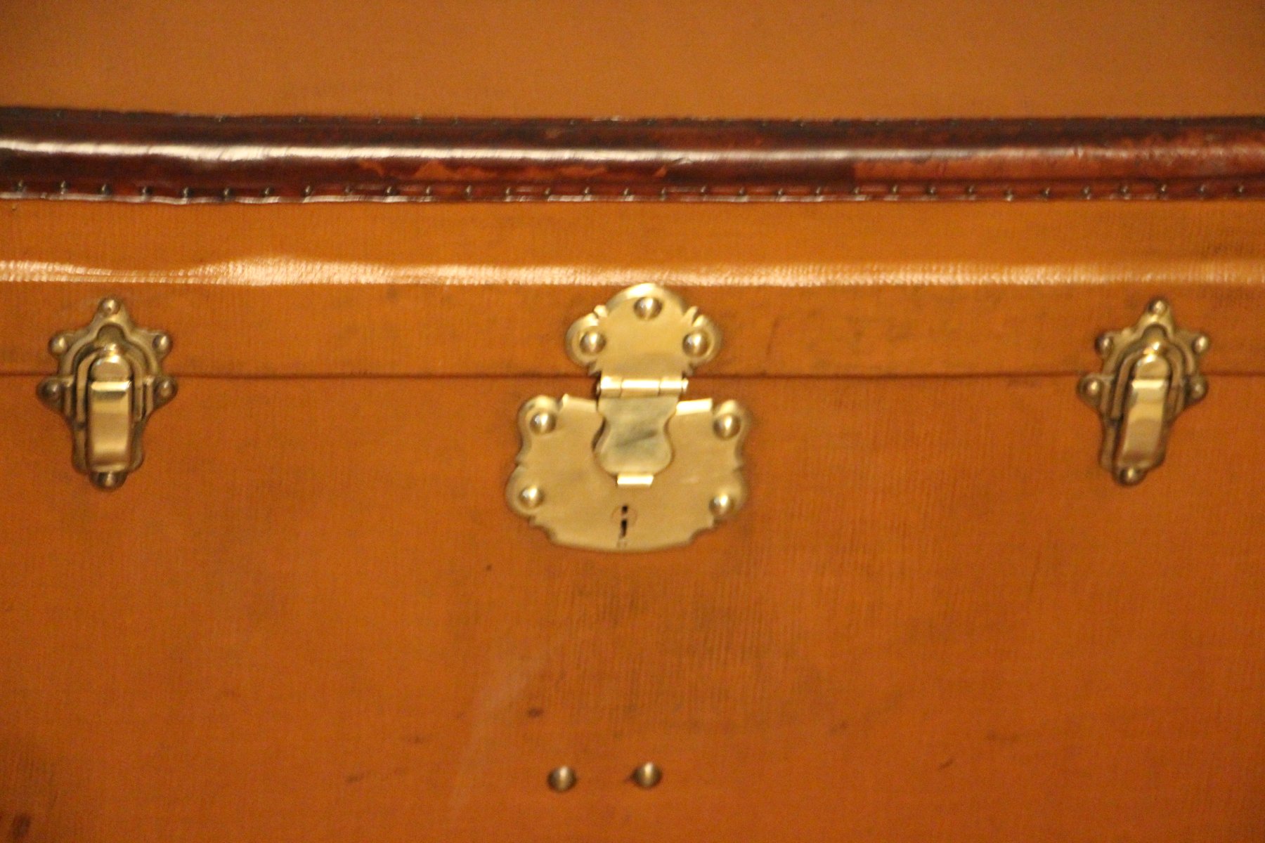 Large French Light Brown Canvas Cube-Shaped Hat Trunk, 1930s for sale ...