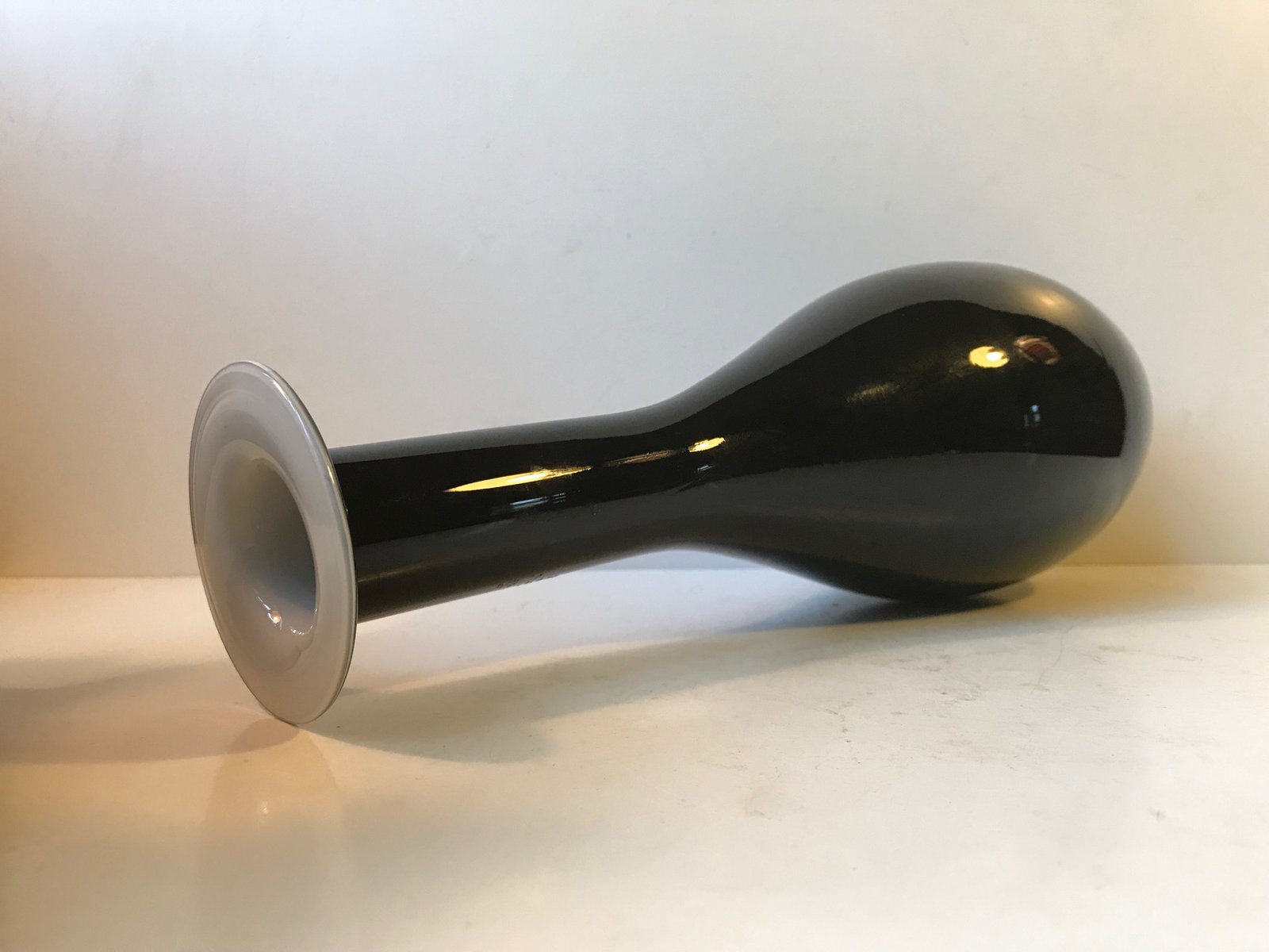 Vintage Italian Black Opaline Glass Vase from Stelvia, 1970s for sale ...