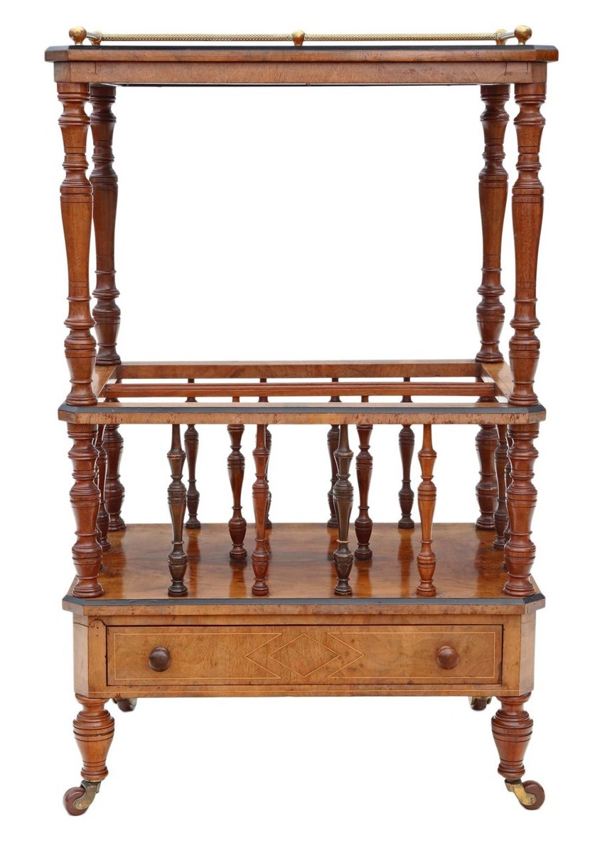 Antique Victorian Mahogany Serving Trolley for sale at Pamono