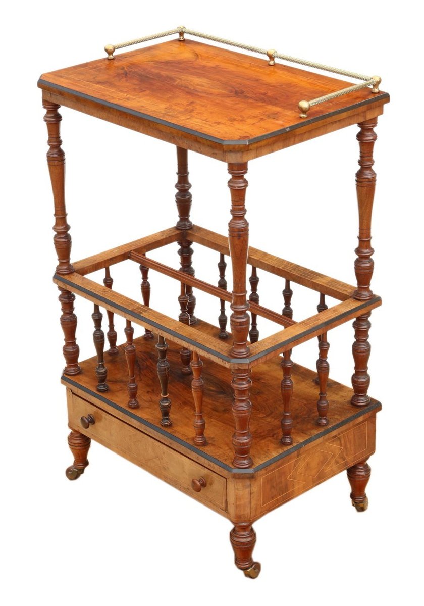 Antique Victorian Mahogany Serving Trolley for sale at Pamono