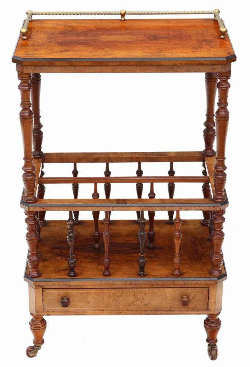 Antique Victorian Mahogany Serving Trolley for sale at Pamono