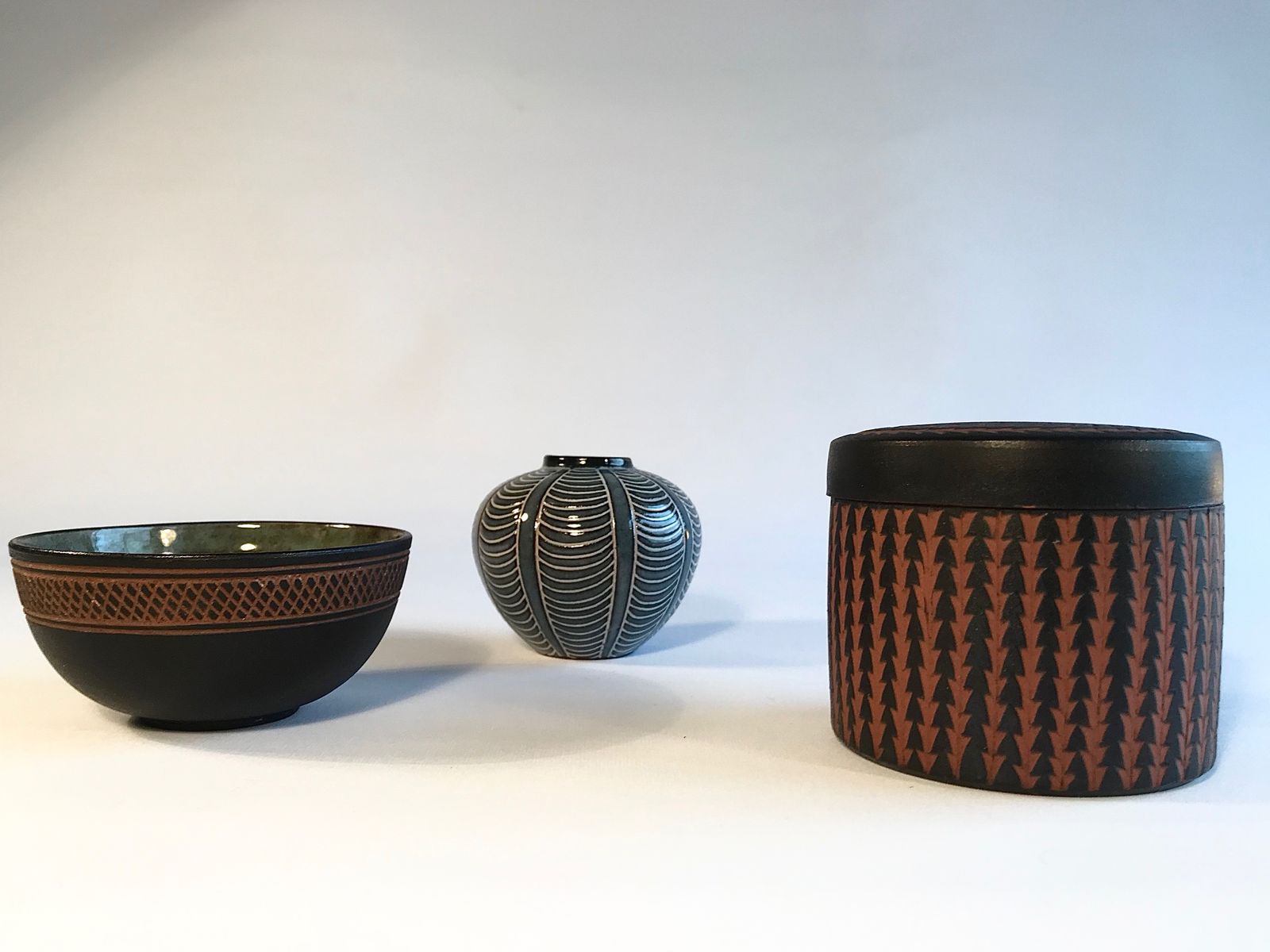 Ceramic Vase, Bowl, and Pot by Eva Kumpmann, 1950s, Set of 3 for sale ...