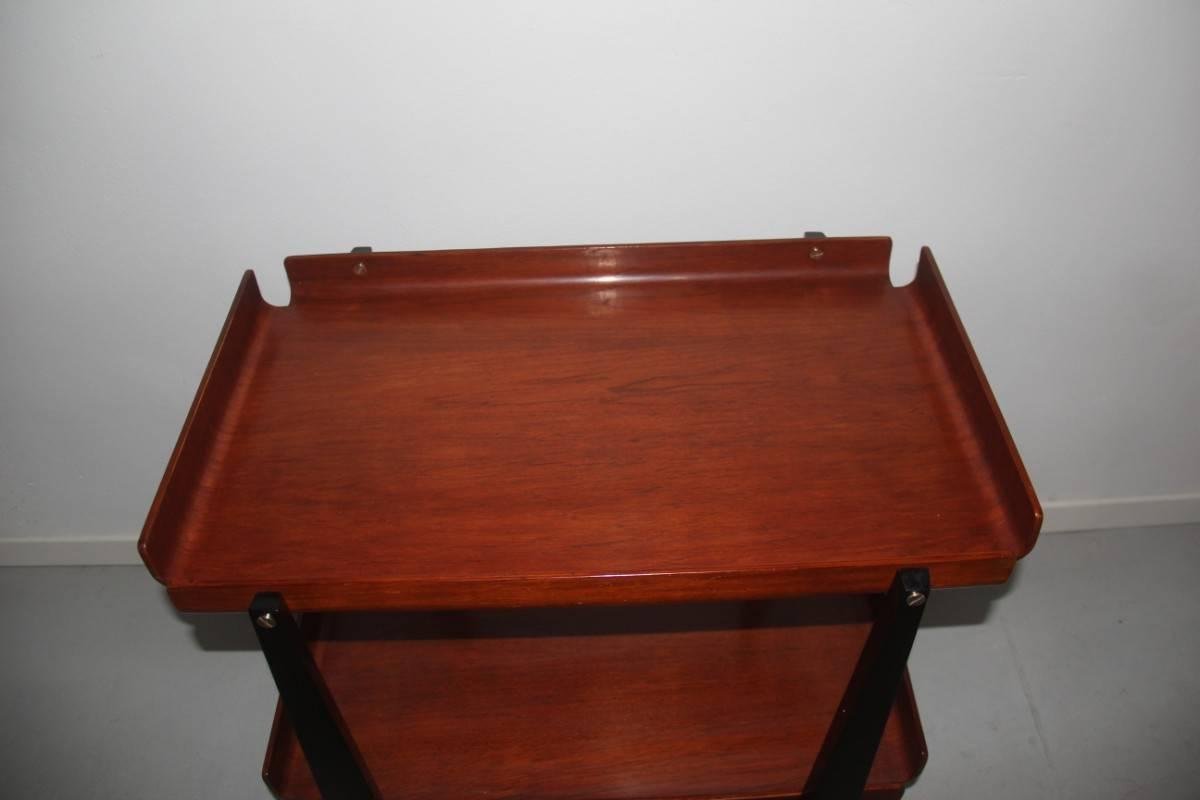 Vintage Italian Curved Wooden Bar Cart by Carlo Ratti for sale at Pamono