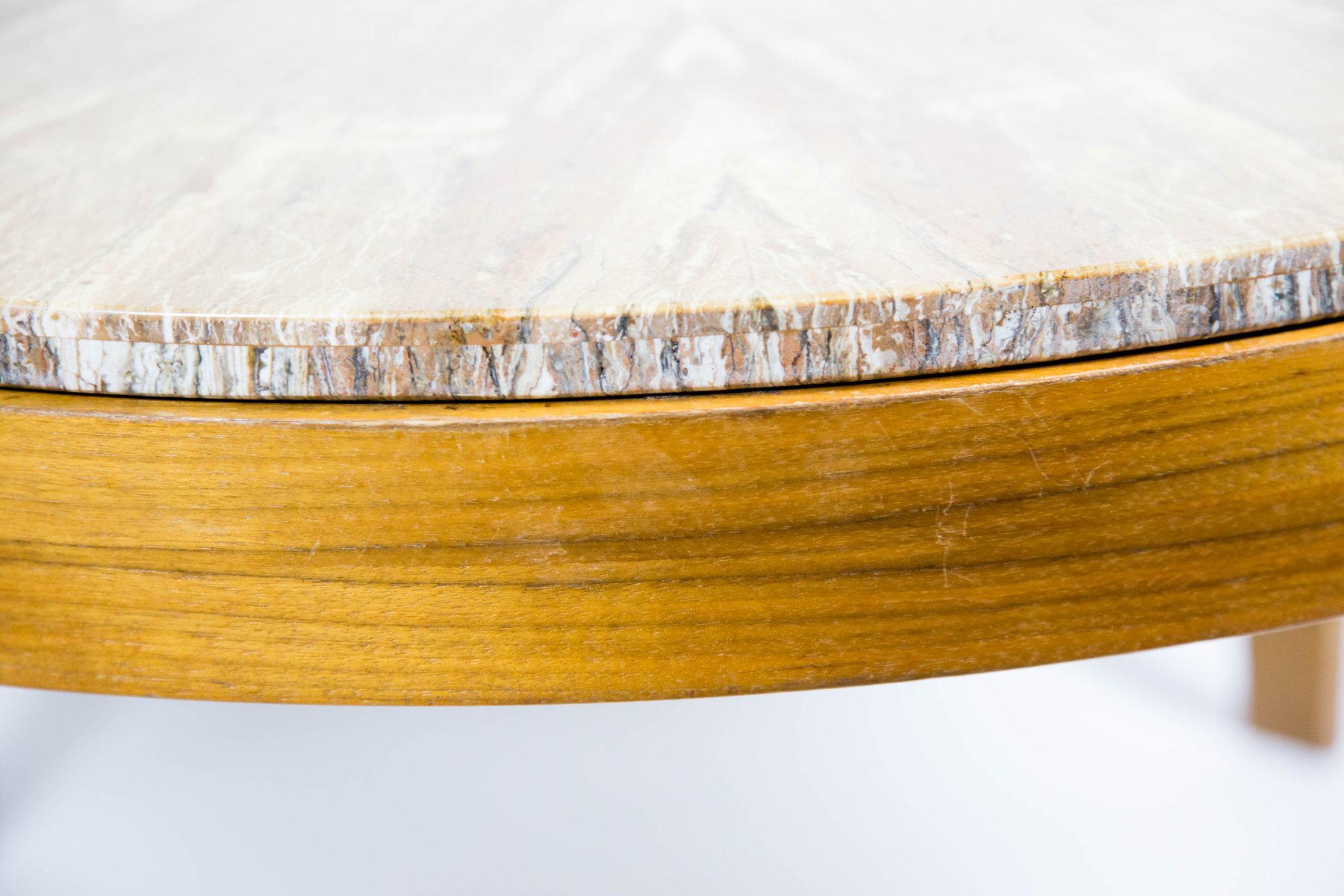 Round Stone Top Coffee Table, 1970s for sale at Pamono