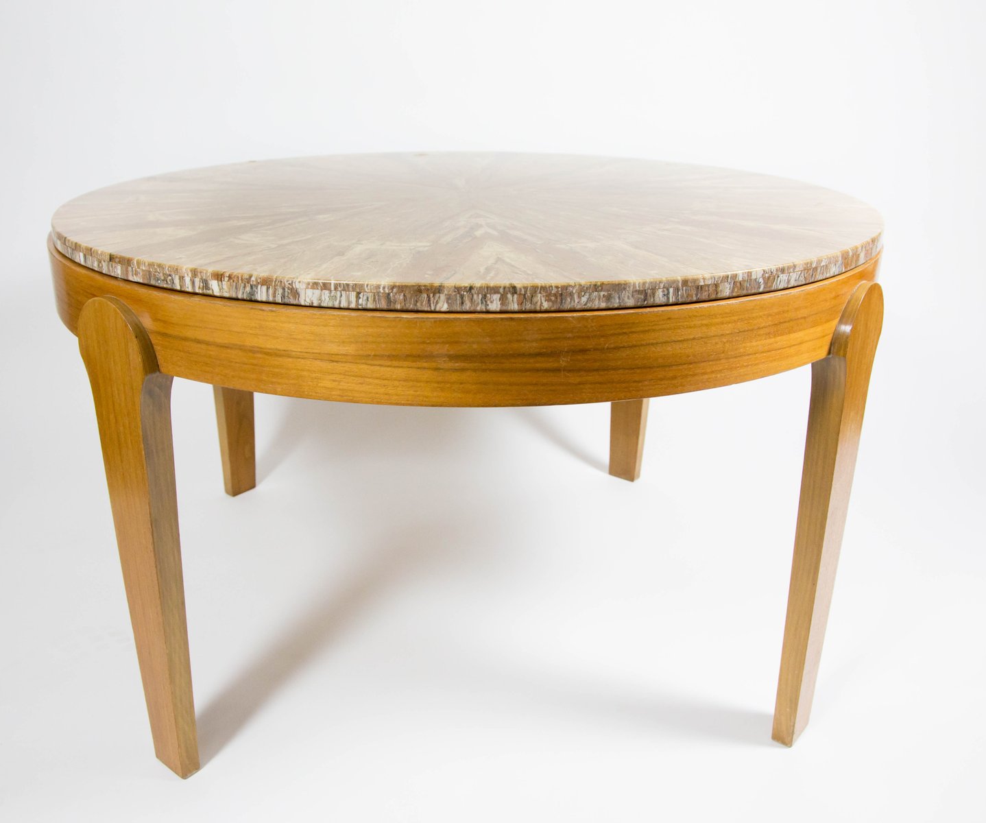 Round Stone Top Coffee Table, 1970s for sale at Pamono