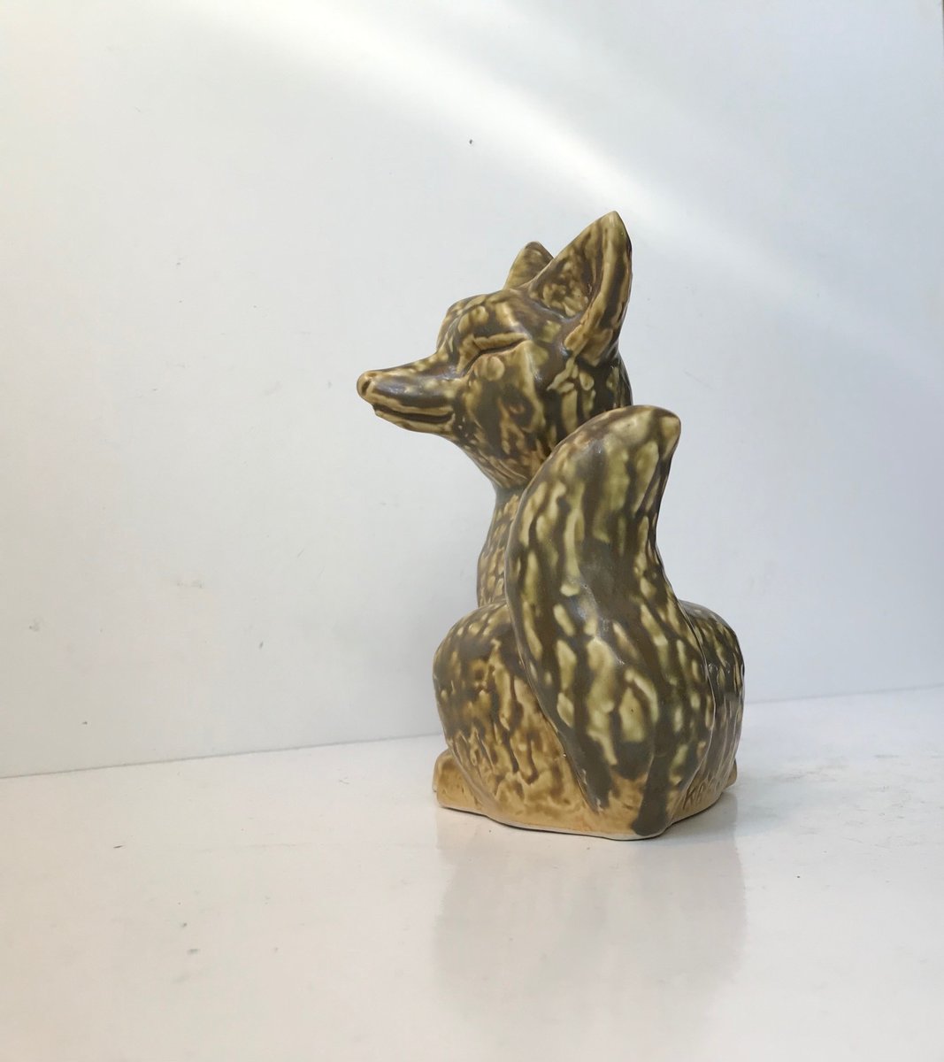 Glazed Ceramic Fox Figurine by Kaare Berven Fjeldsaa, 1960s for sale at ...