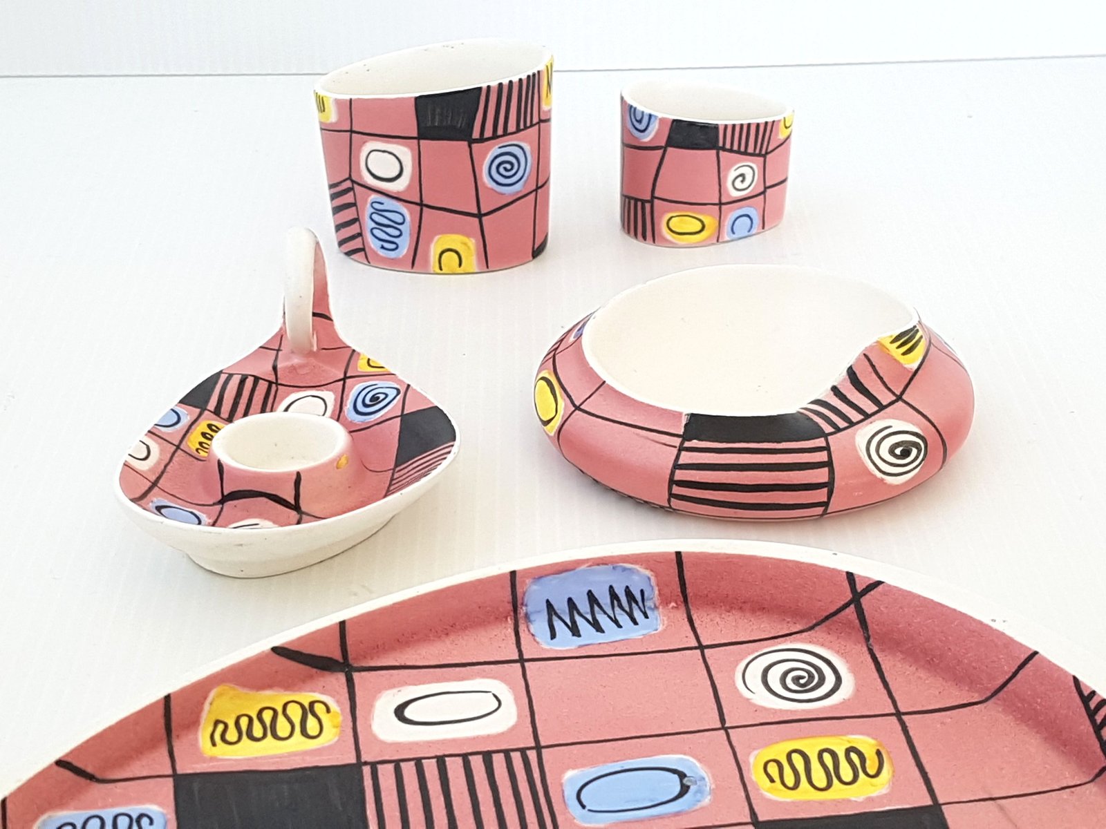 Italienisches 5-teiliges Mid-Century Keramik Set von Giachetti, 1950er ...