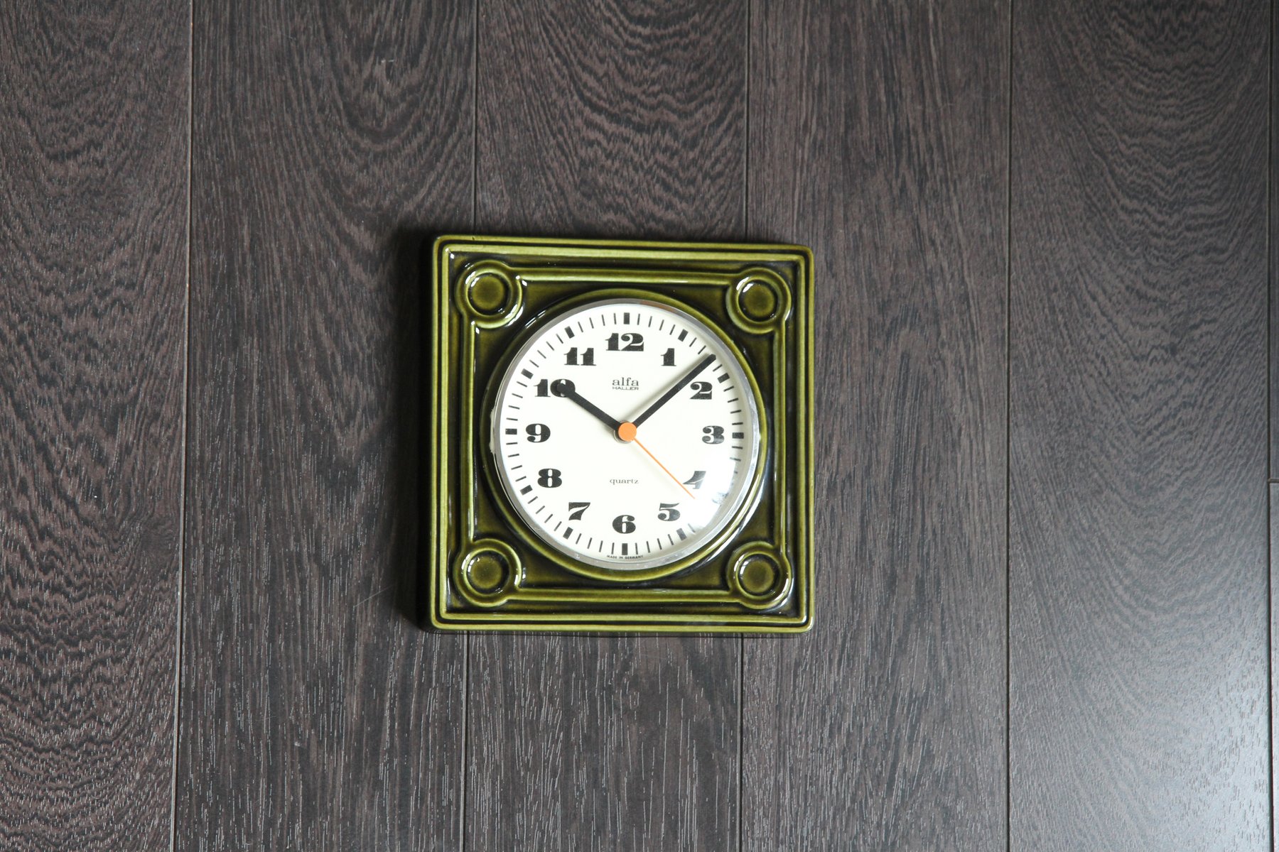 Ceramic Wall Clock from Alfa Haller, 1970s for sale at Pamono