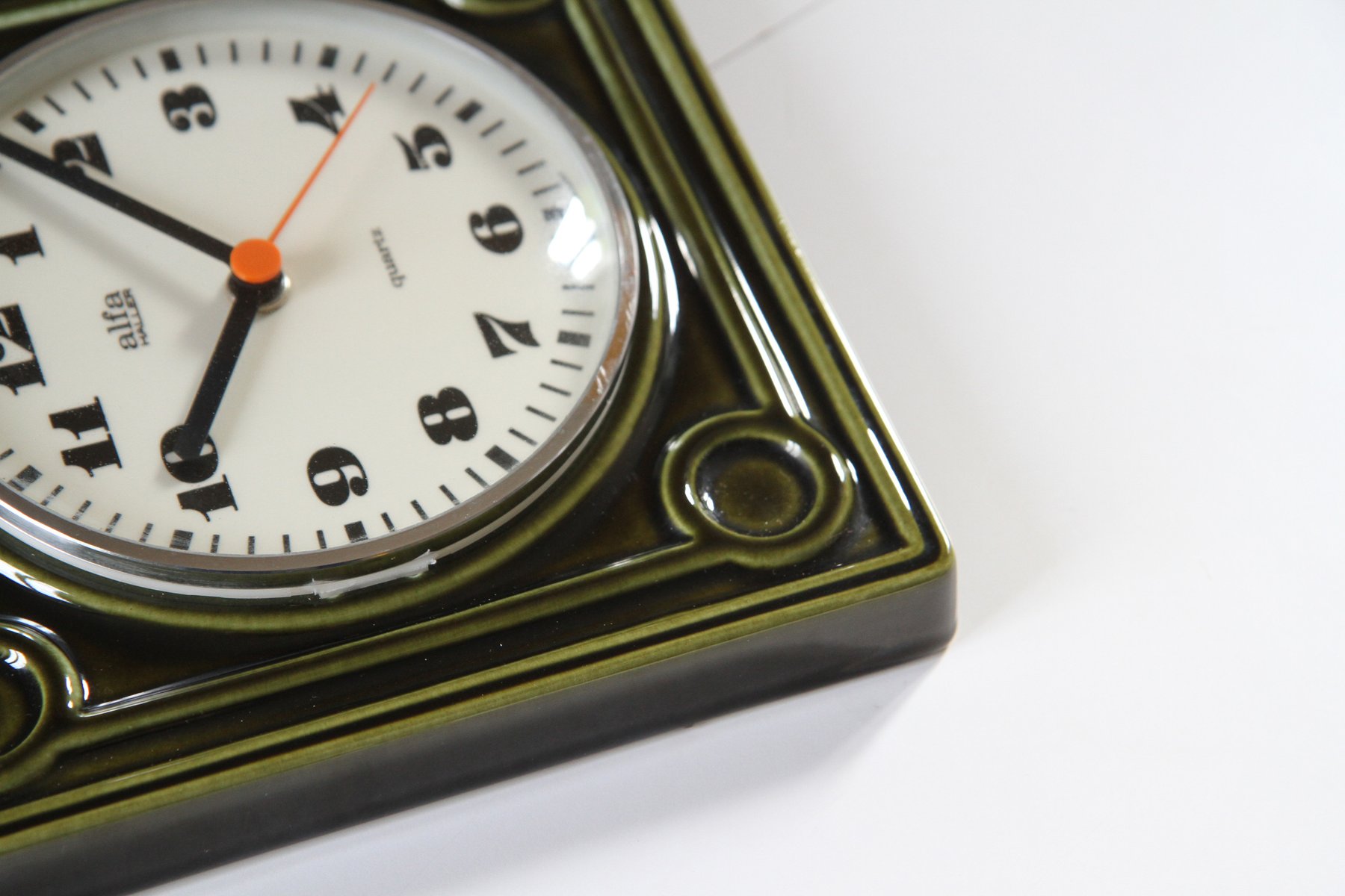 Ceramic Wall Clock from Alfa Haller, 1970s for sale at Pamono