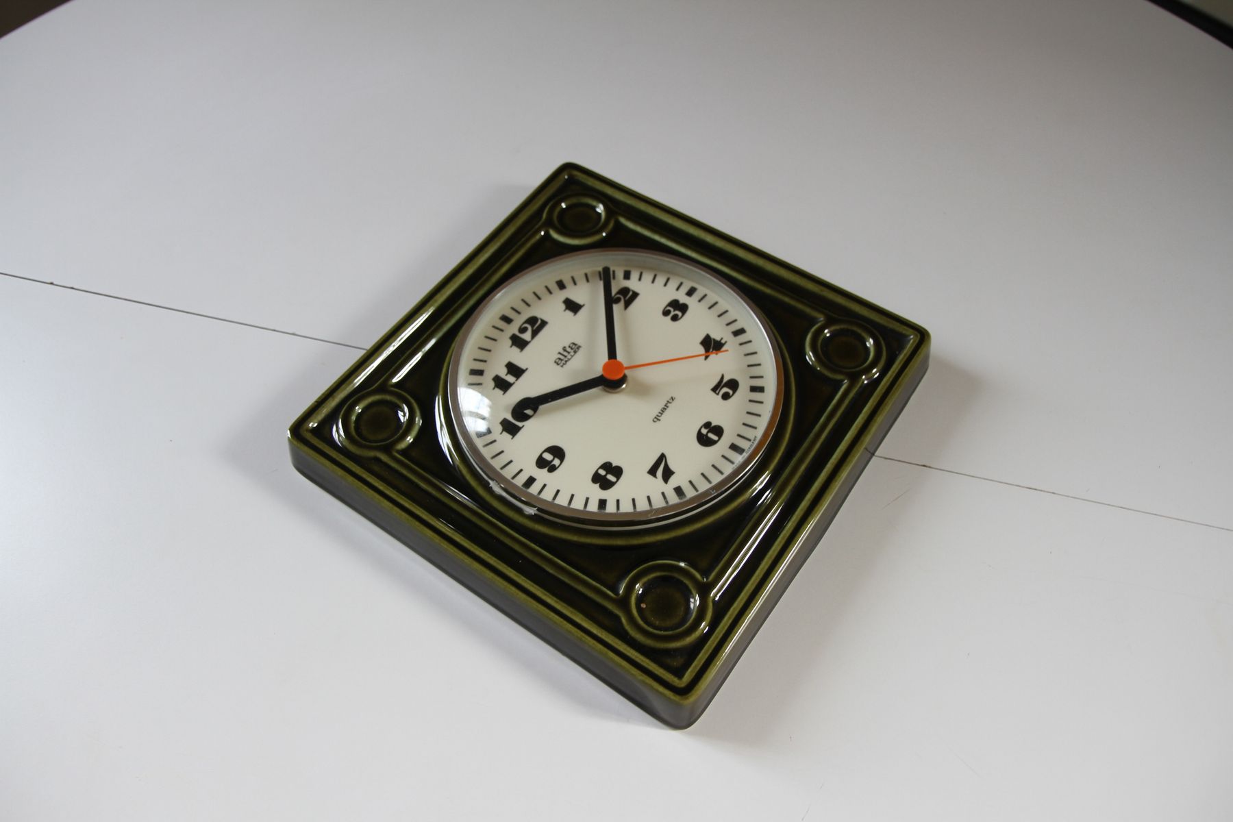 Ceramic Wall Clock from Alfa Haller, 1970s for sale at Pamono