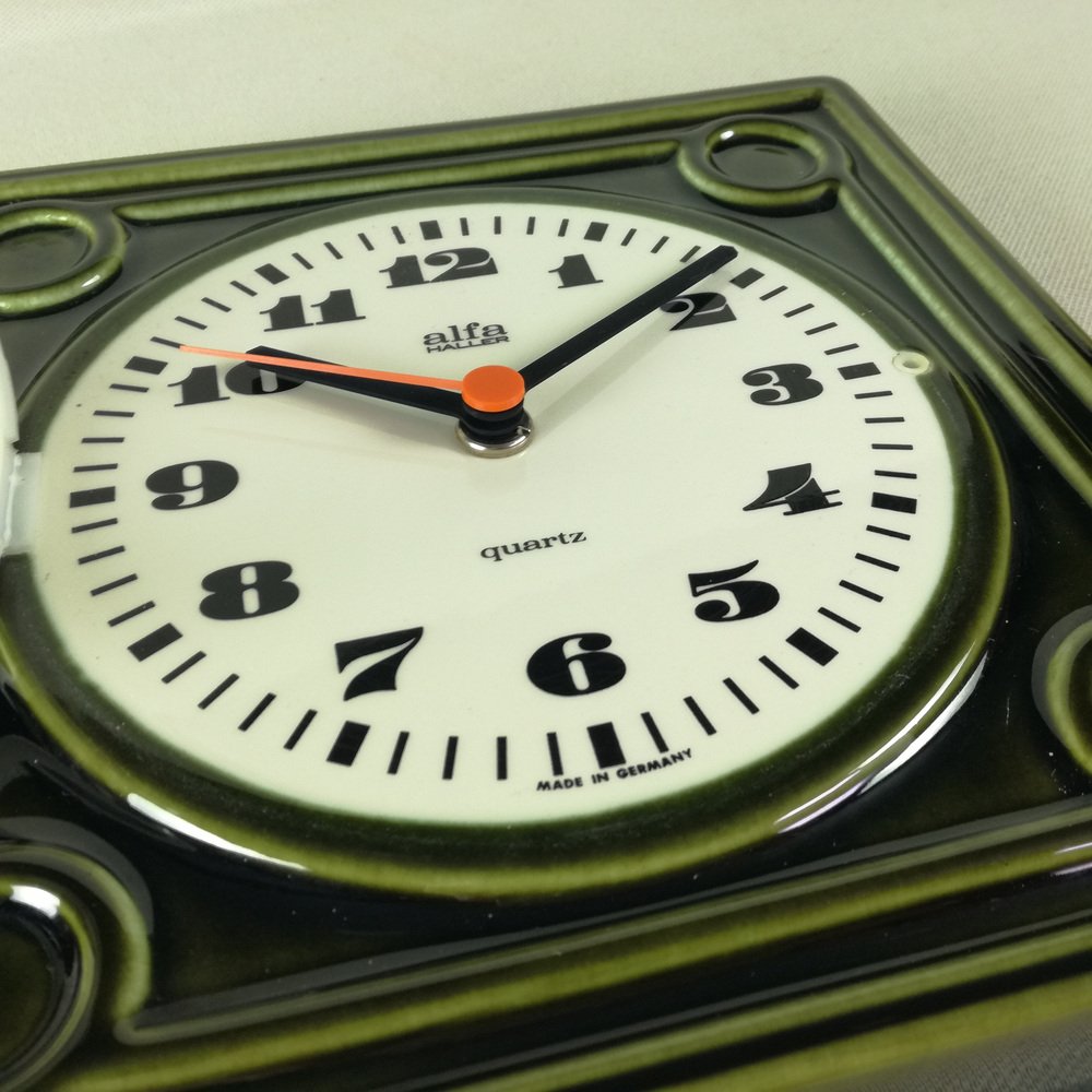 Ceramic Wall Clock from Alfa Haller, 1970s for sale at Pamono