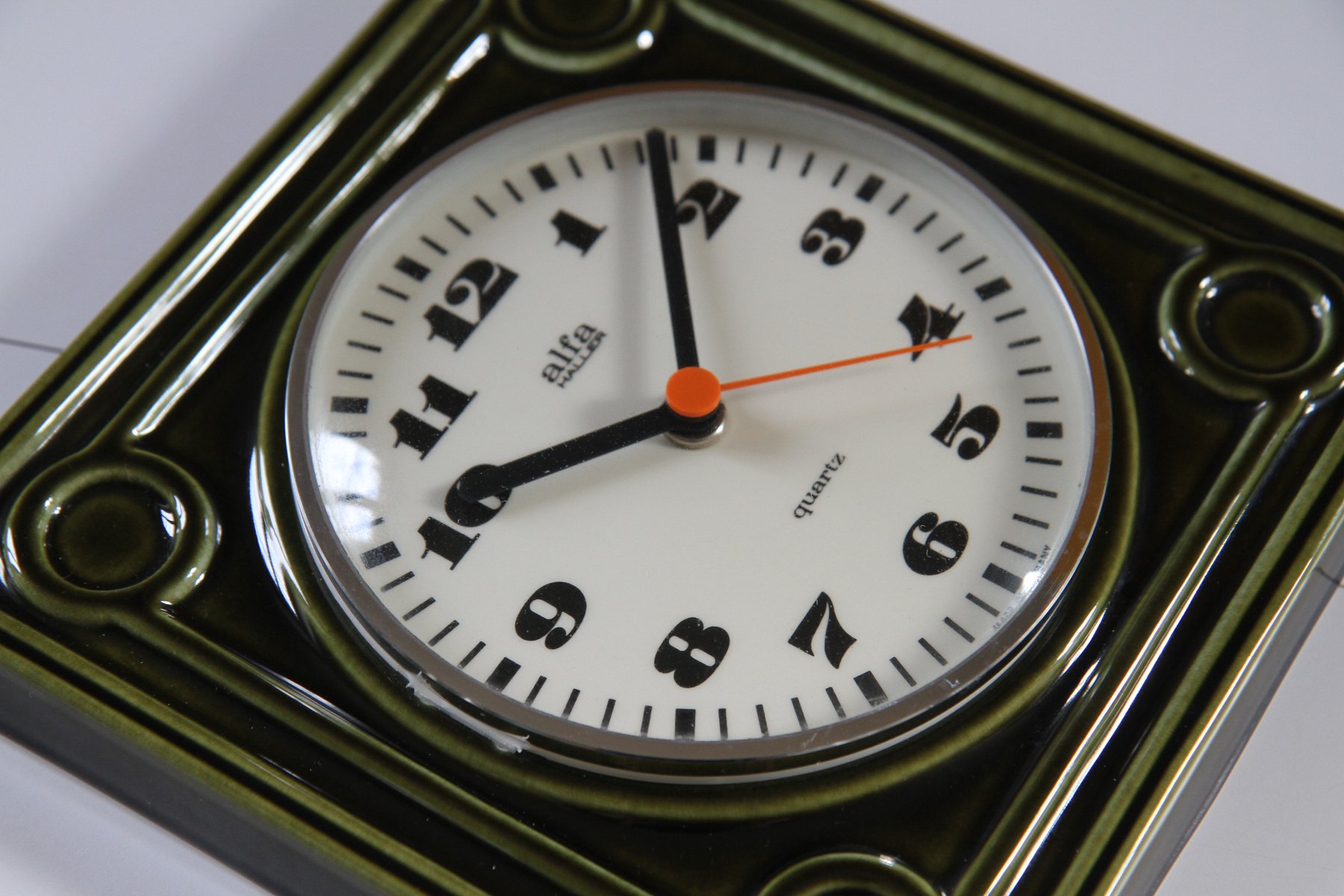 Ceramic Wall Clock from Alfa Haller, 1970s for sale at Pamono