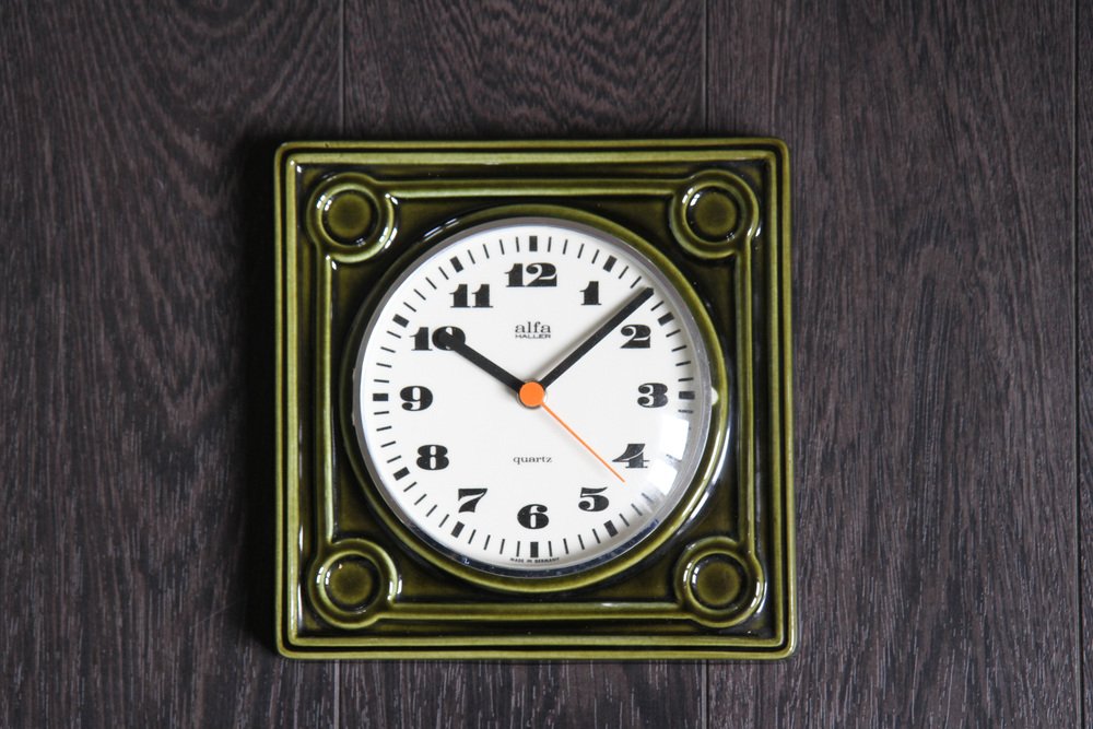Ceramic Wall Clock from Alfa Haller, 1970s for sale at Pamono