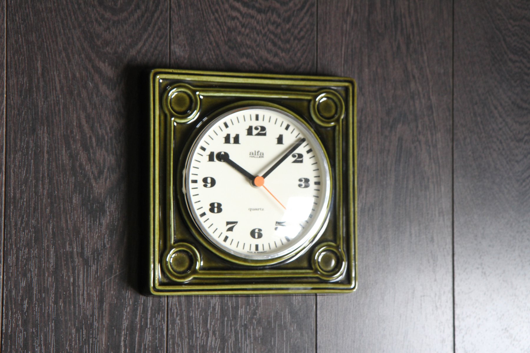Ceramic Wall Clock from Alfa Haller, 1970s for sale at Pamono