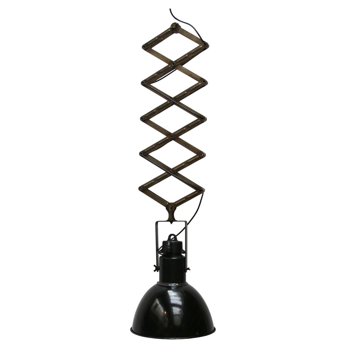Vintage Industrial Scissor Light with Black Enamel, 1950s for sale at ...