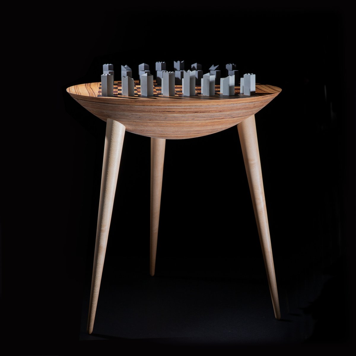 Trojan Chess Table from Futuro Studio, 2019, Set of 33 for sale at Pamono