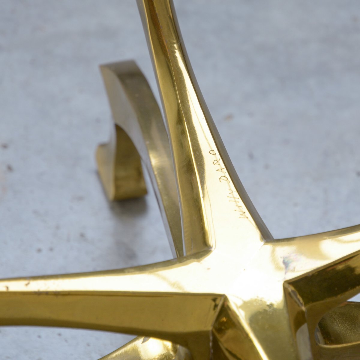 Vintage Bronze Side Table by Willy Daro for sale at Pamono