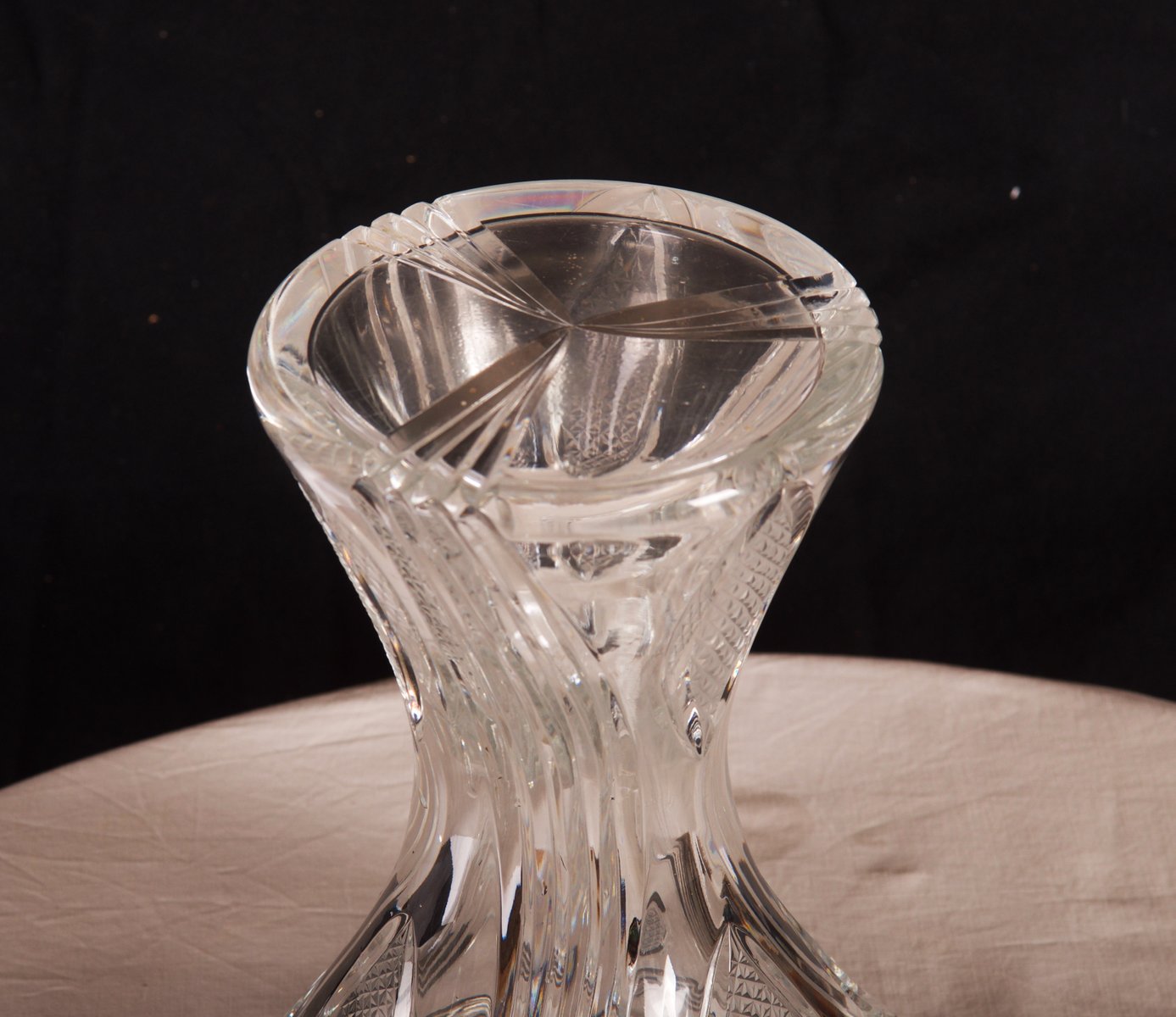 Vintage Crystal Flower Vase, 1970s for sale at Pamono