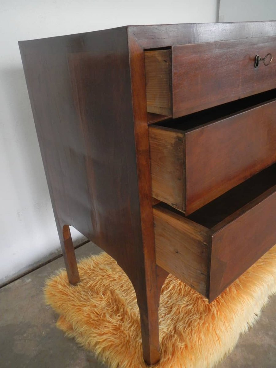 Commode Empire Antique en Laiton et Noyer, Italie en vente sur Pamono