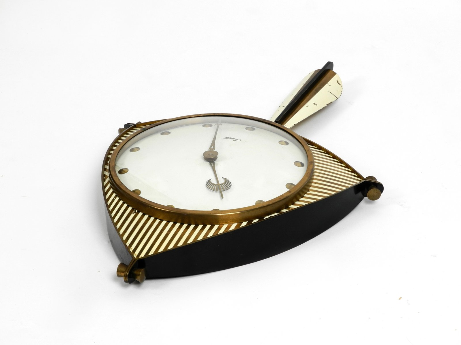 German Brass and Glass Clock from Atlanta, 1950s for sale at Pamono