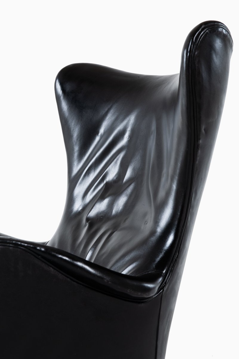 Moderner dänischer Ledersessel mit Gestell aus Eiche von Frits ...