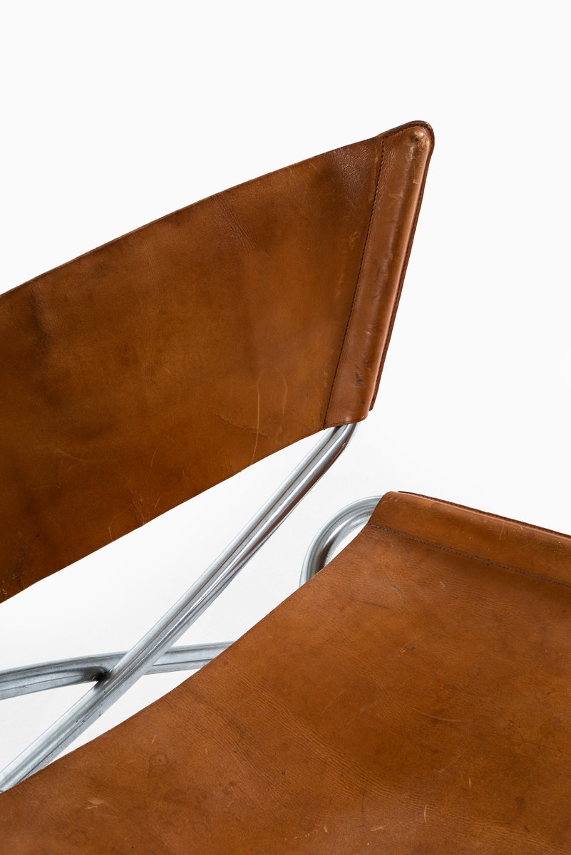Scandinavian Modern Danish Leather and Steel Z Side Chair by Erik ...