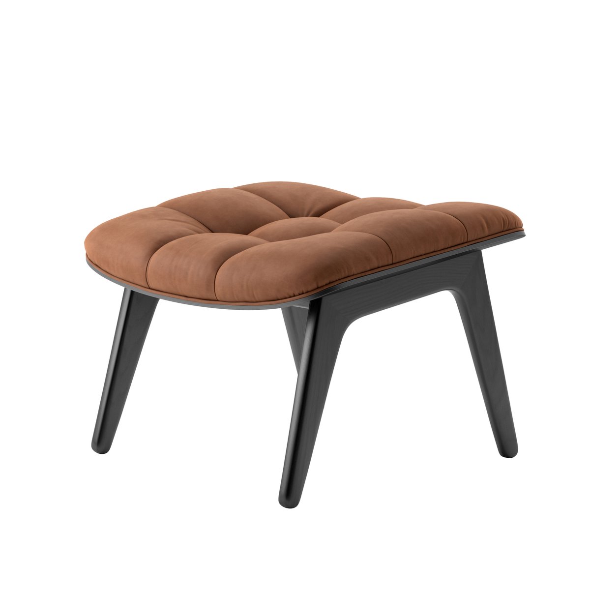 Black Oak & Rust-Colored Leather Mammoth Ottoman by Rune Krøjgaard ...