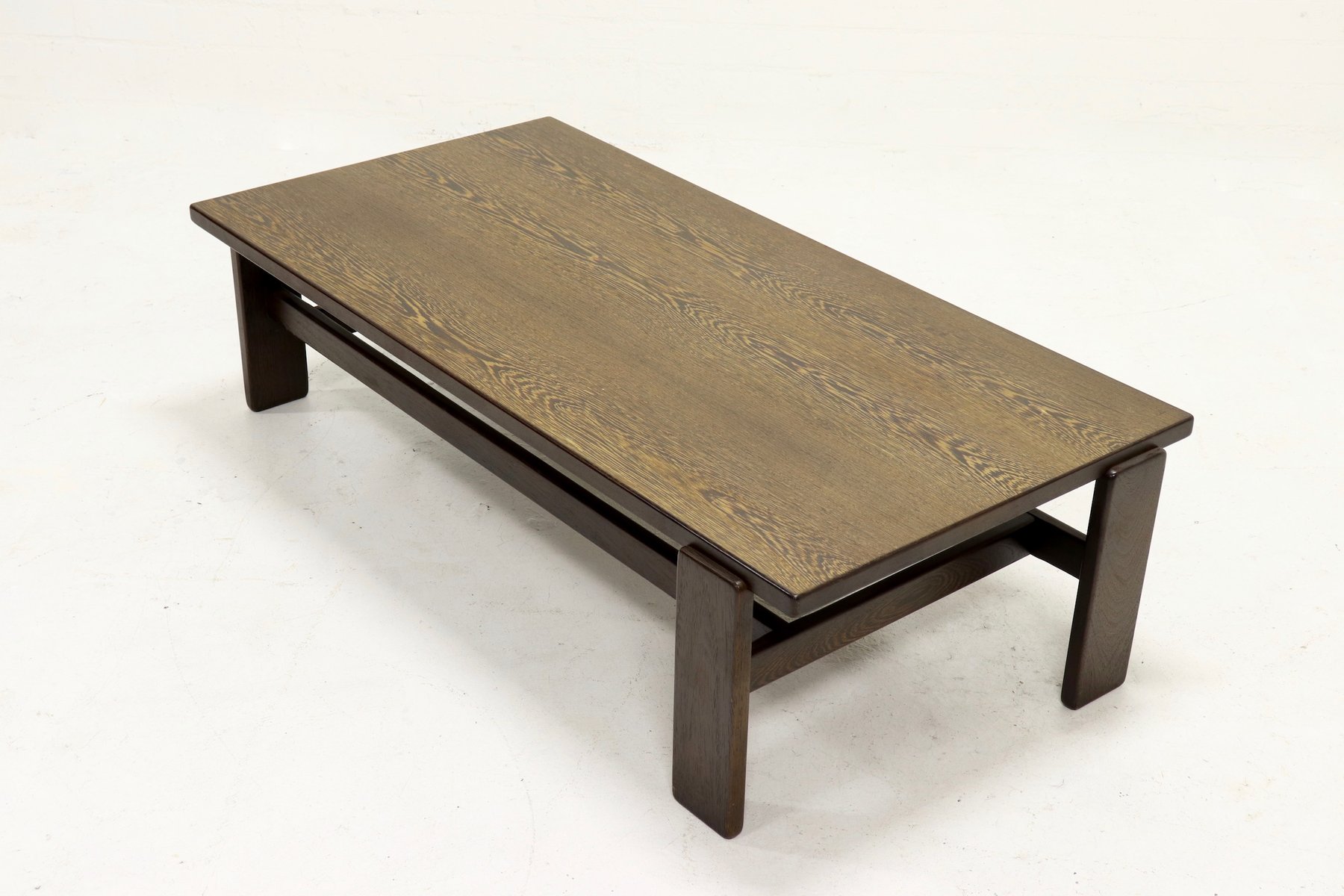 Asymmetrical Solid Wenge Wood Coffee Table, 1960s for sale at Pamono