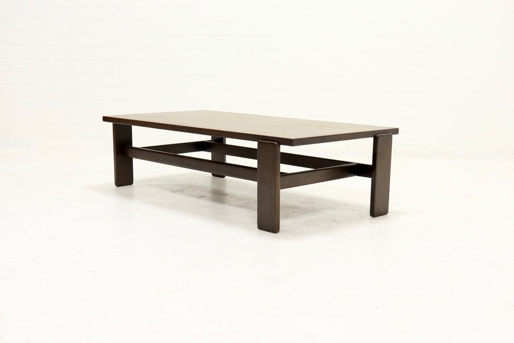 Asymmetrical Solid Wenge Wood Coffee Table, 1960s for sale at Pamono