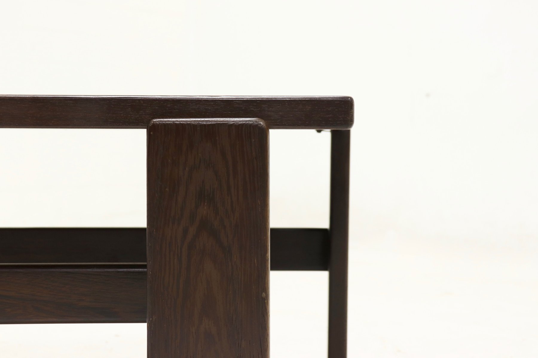 Asymmetrical Solid Wenge Wood Coffee Table, 1960s for sale at Pamono