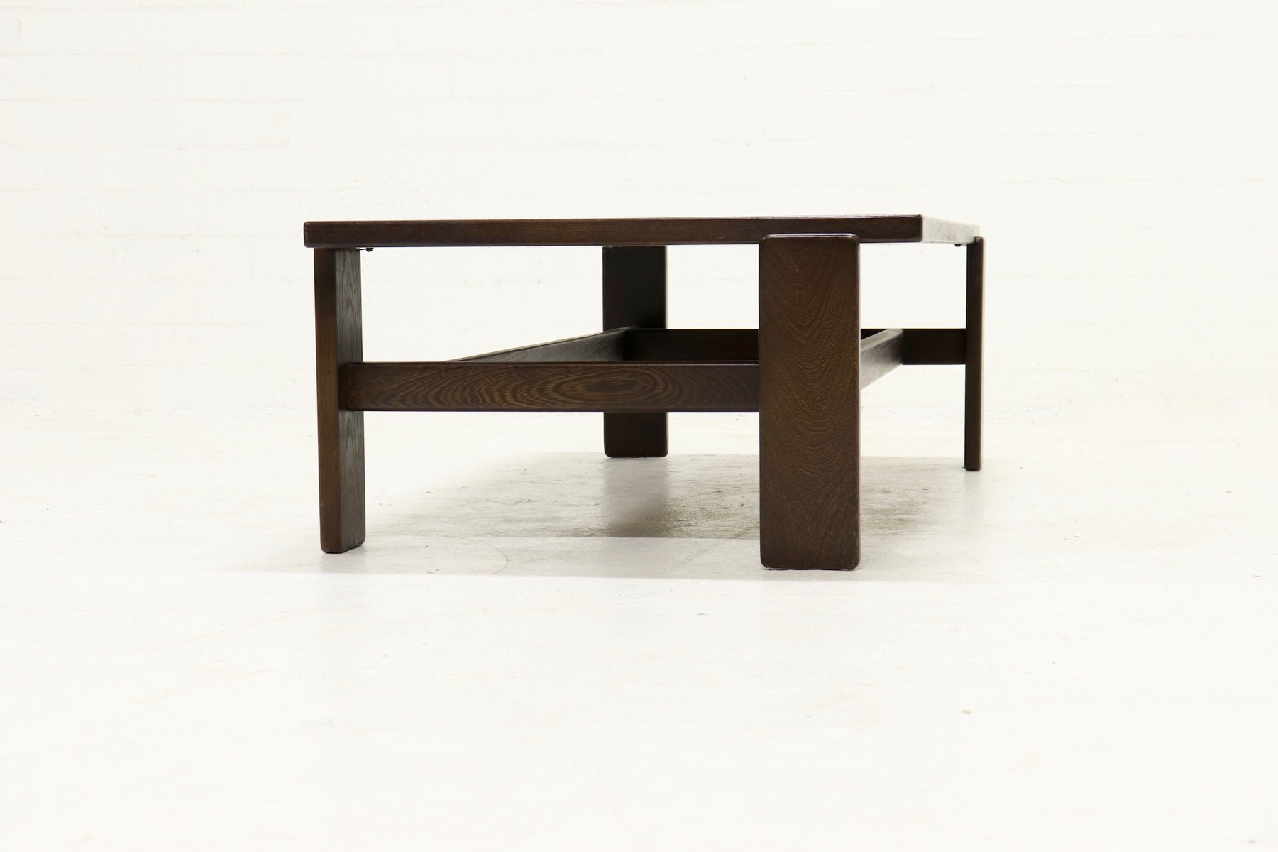 Asymmetrical Solid Wenge Wood Coffee Table, 1960s for sale at Pamono