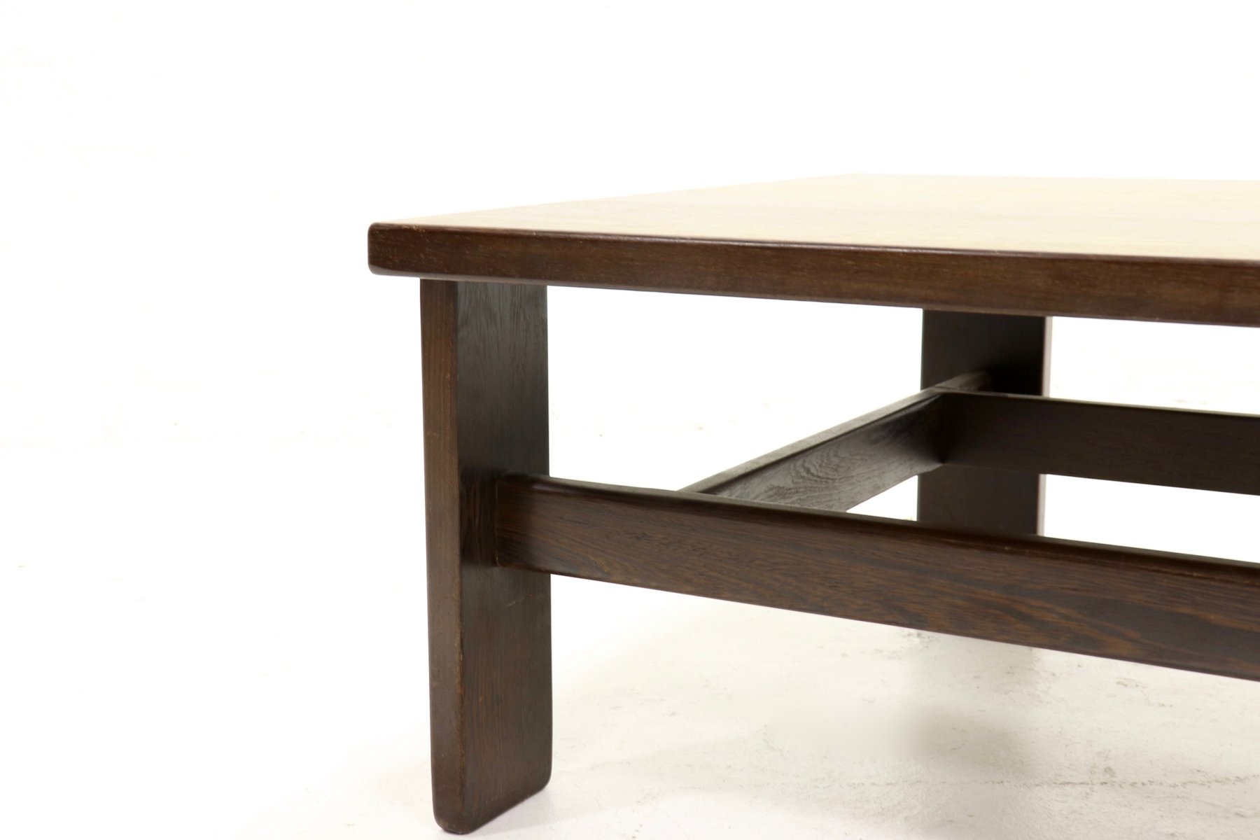Asymmetrical Solid Wenge Wood Coffee Table, 1960s for sale at Pamono