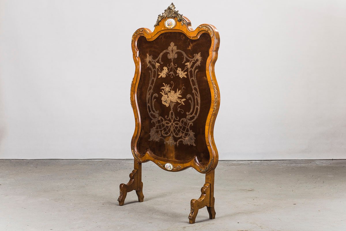 Antique Baroque Style German Fireplace Screen, 1890s for sale at Pamono