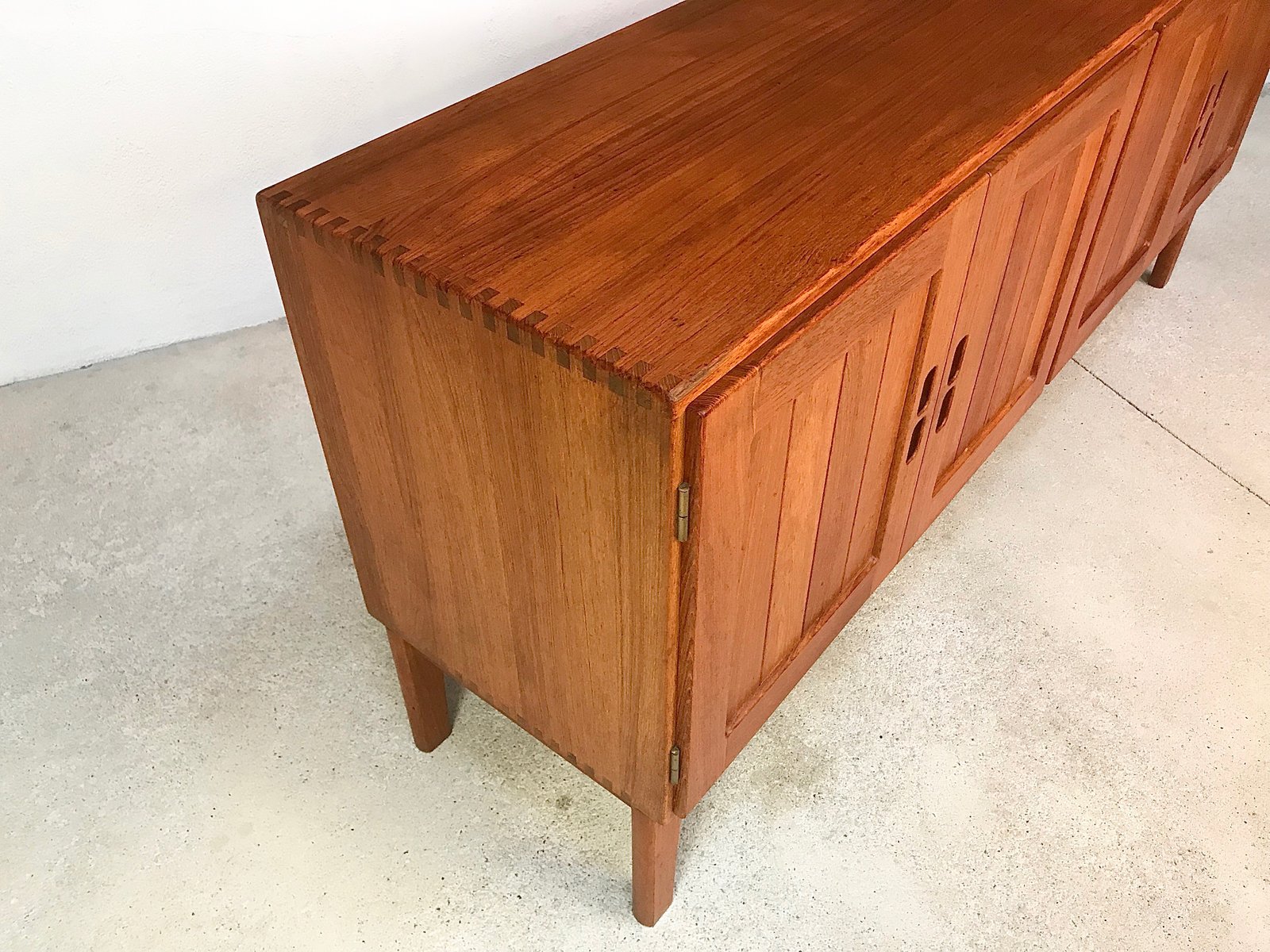 Vintage Danish Solid Teak Sideboard, 1960s for sale at Pamono