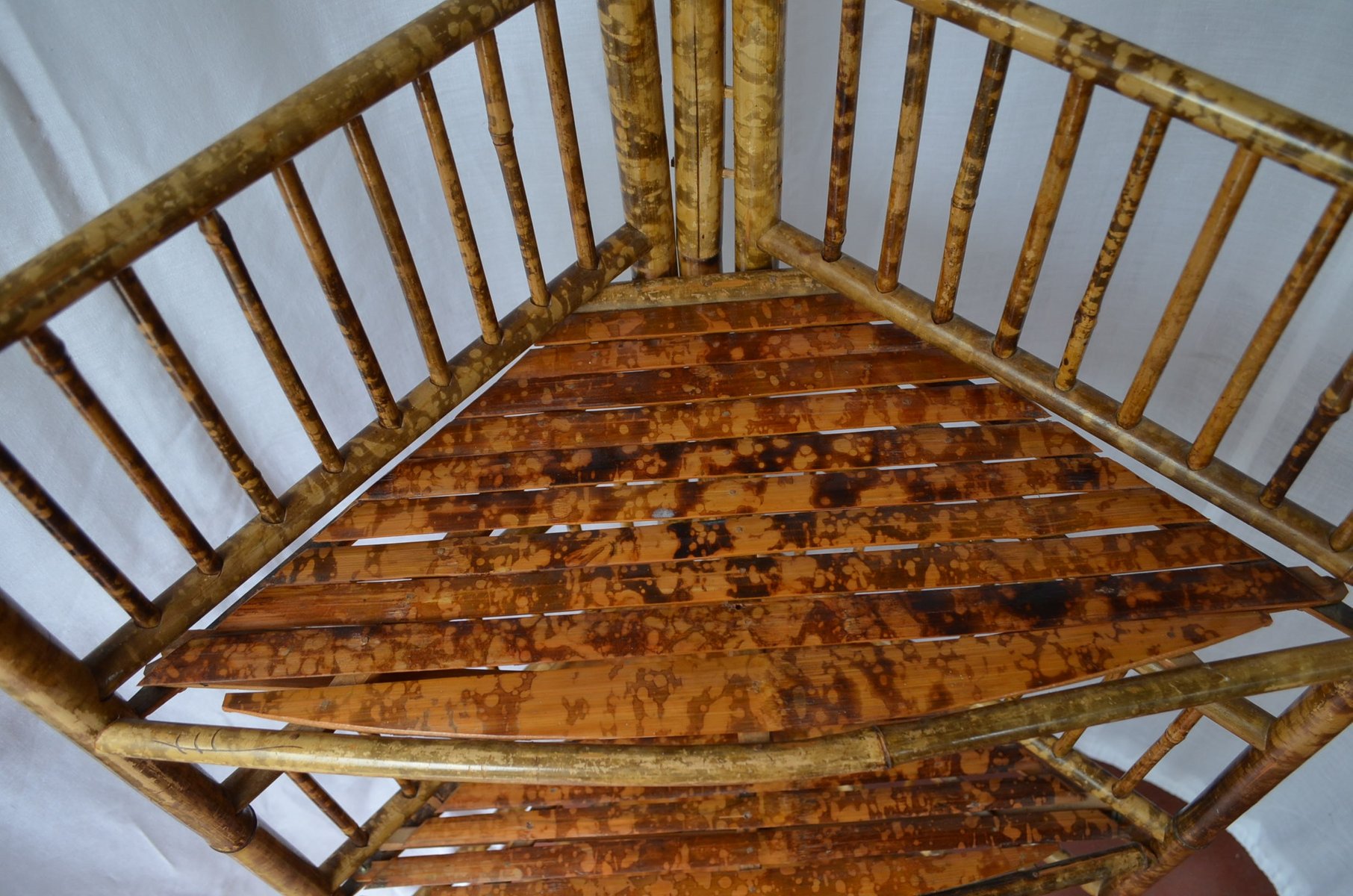 Mid-Century Bamboo Corner Etagere for sale at Pamono