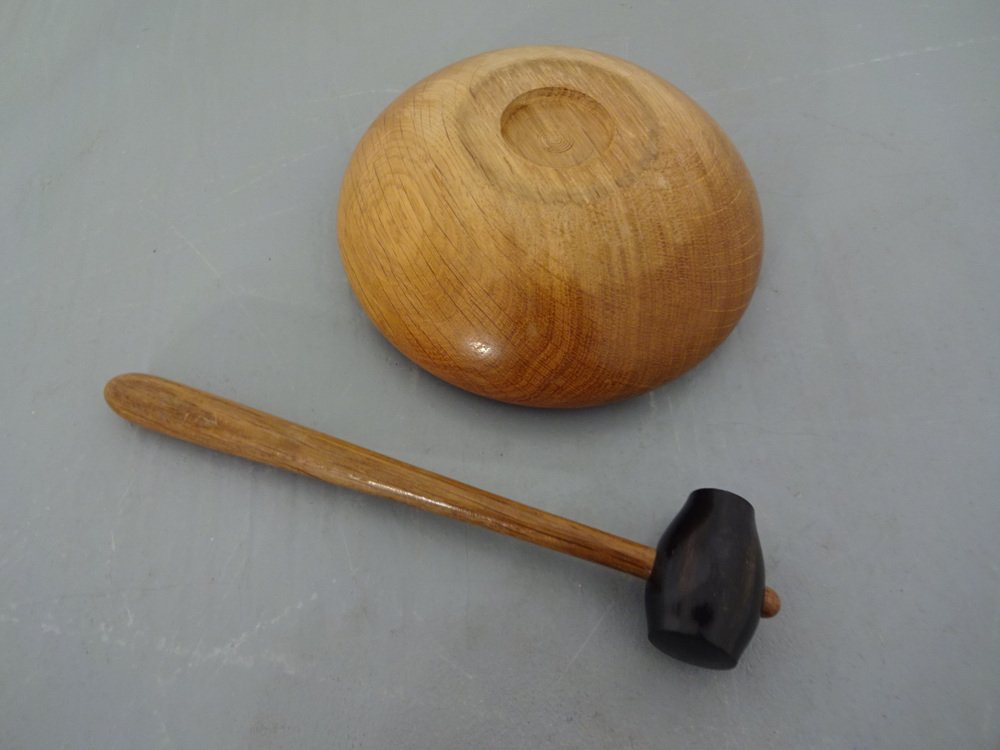 Vintage Danish Oak & Rosewood Nutcracker Bowl & Hammer Set, 1960s for ...