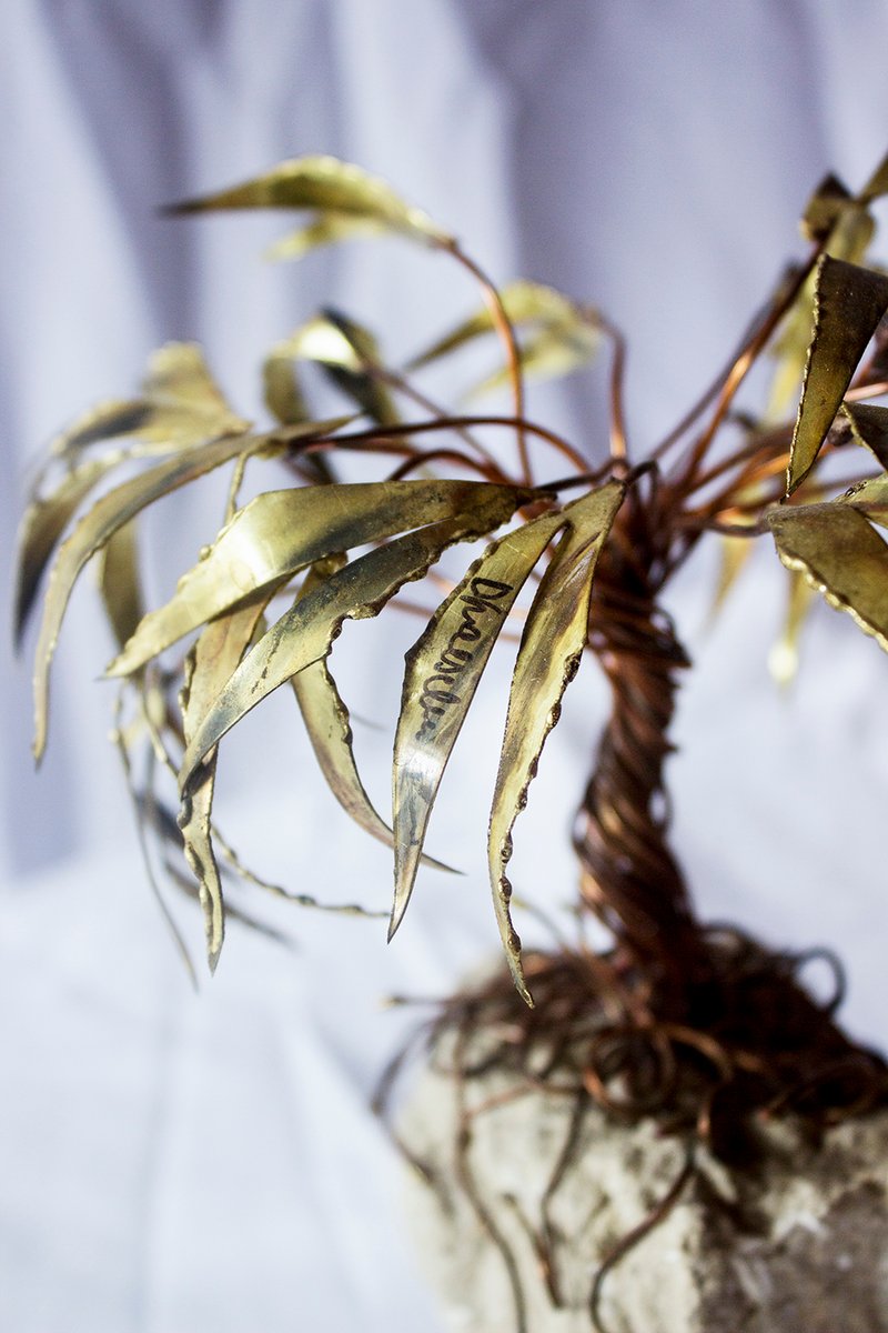 Copper Palm Tree Sculpture by Daniel d'Haeseleer, 1970s for sale at Pamono