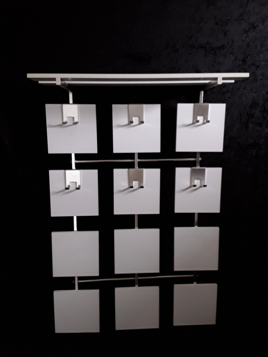 Vintage German White Wall Coat Rack for sale at Pamono