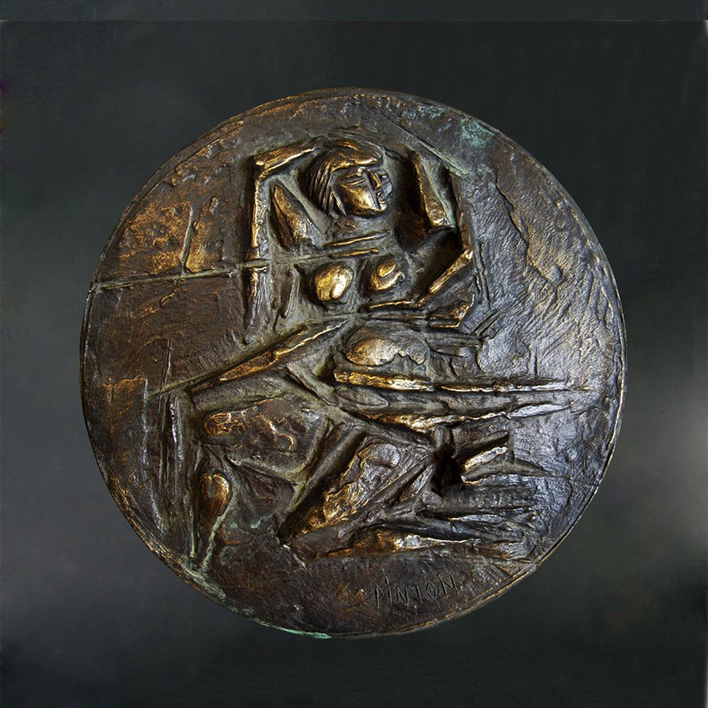 Bronze Medallion Venus Centerpiece by Mario Pinton, 1960s for sale at ...