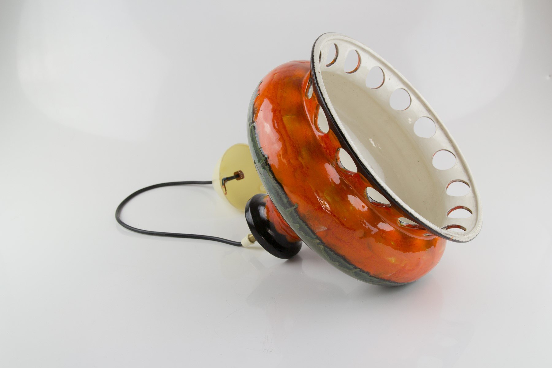 Vintage German Ceramic Fat Lava Pendant Lamp, 1960s for sale at Pamono