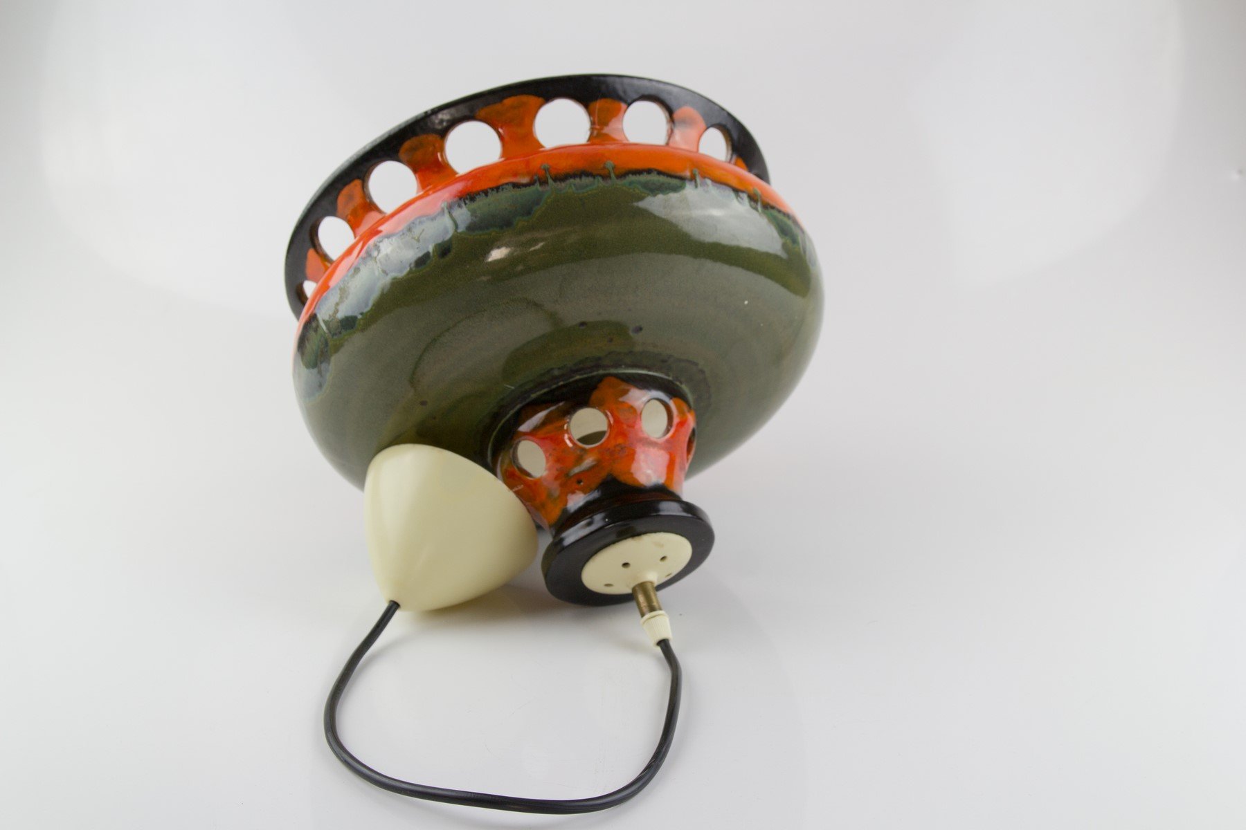 Vintage German Ceramic Fat Lava Pendant Lamp, 1960s for sale at Pamono