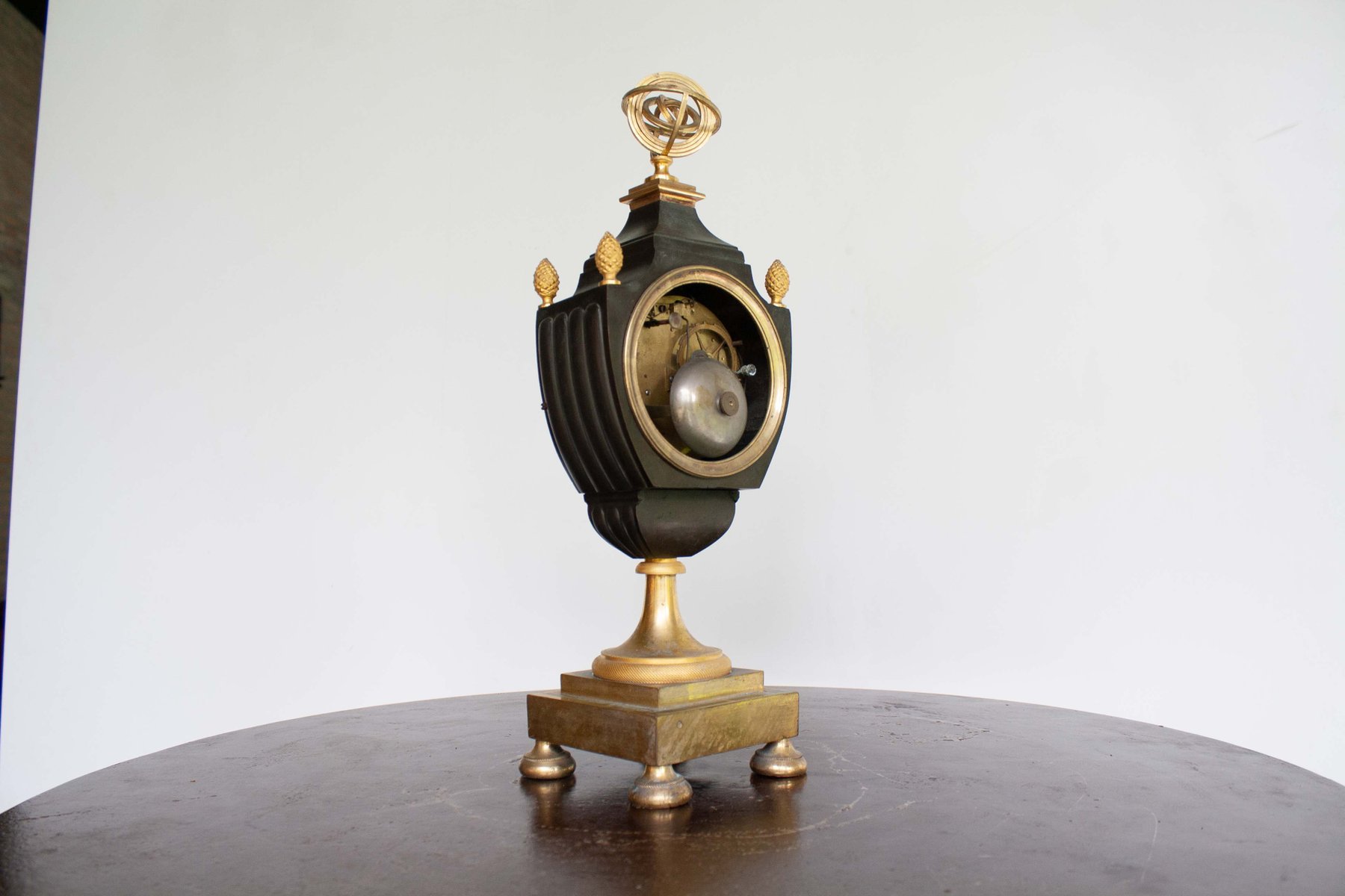 Antique Bronze and Gold Plating Mantle Clock for sale at Pamono
