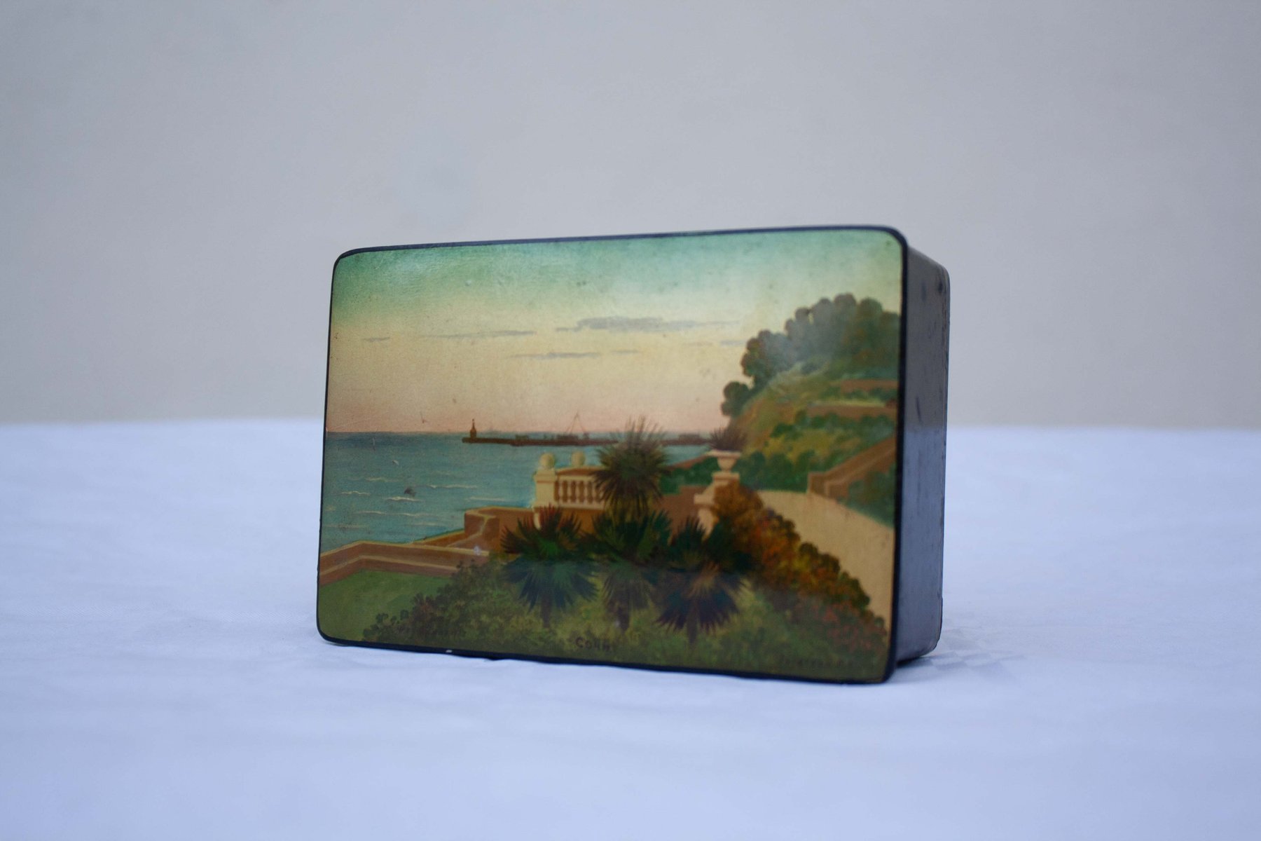 Decorative Landscape Palekh Box, 1930s for sale at Pamono