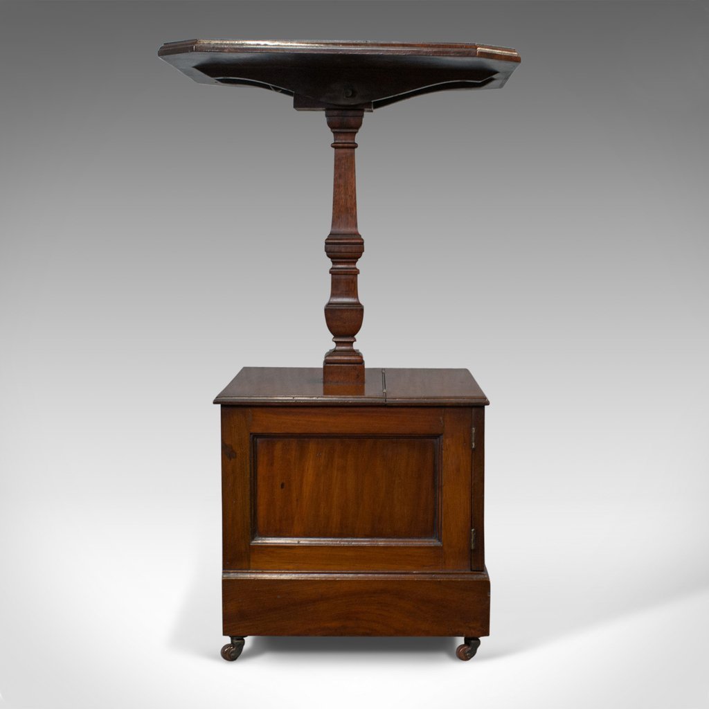 Antique English Walnut Coal Box Table for sale at Pamono