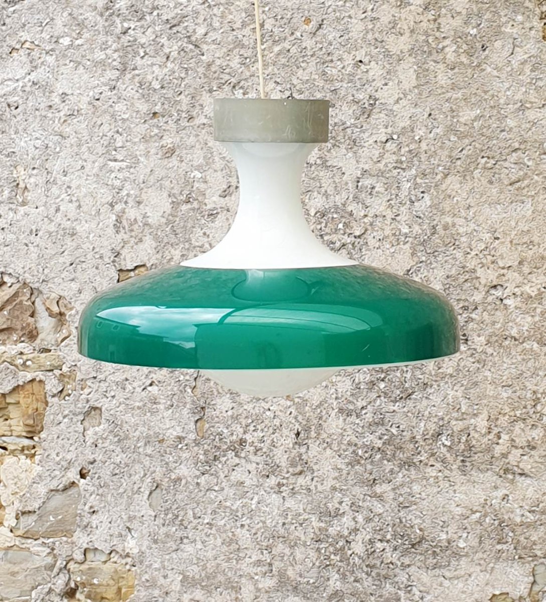 Large Mid-Century Milk Glass and Plastic Ceiling Lamp, 1968 for sale at ...