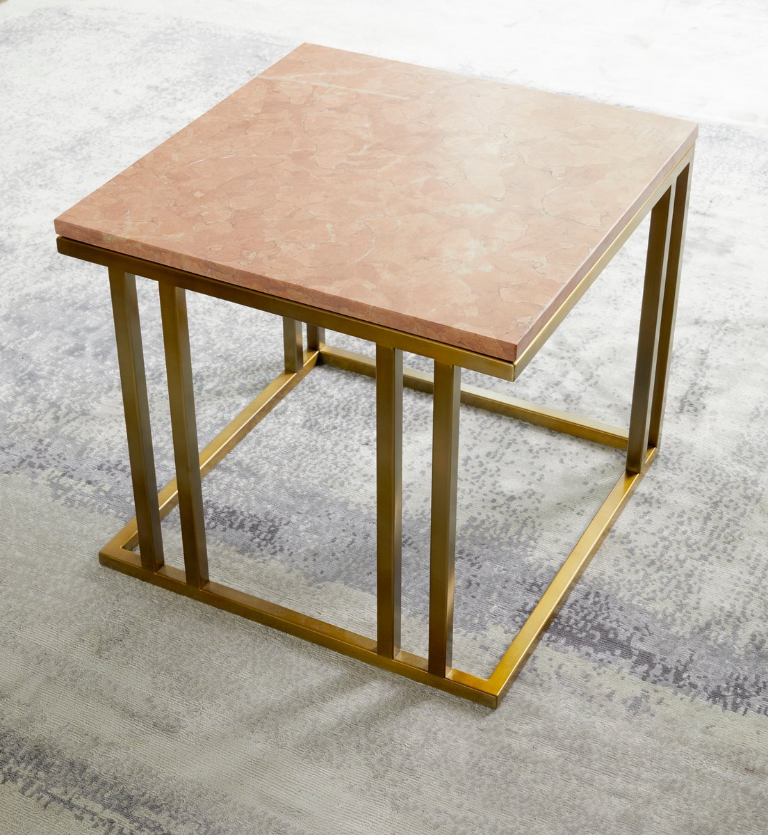 Brass and Marble Elio Side Table by Casa Botelho for sale at Pamono