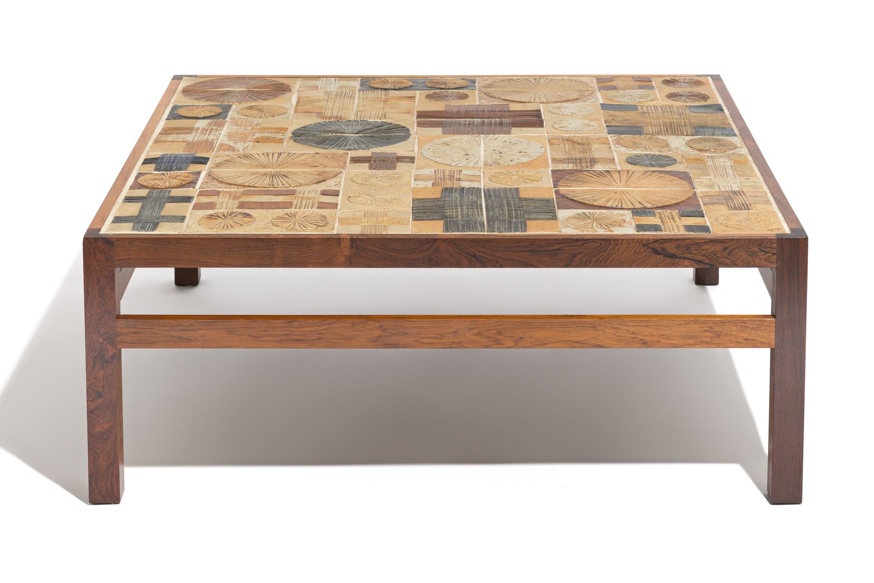 Fliesentisch mit Gestell aus Palisander von Tue Poulsen für Willy Beck ...