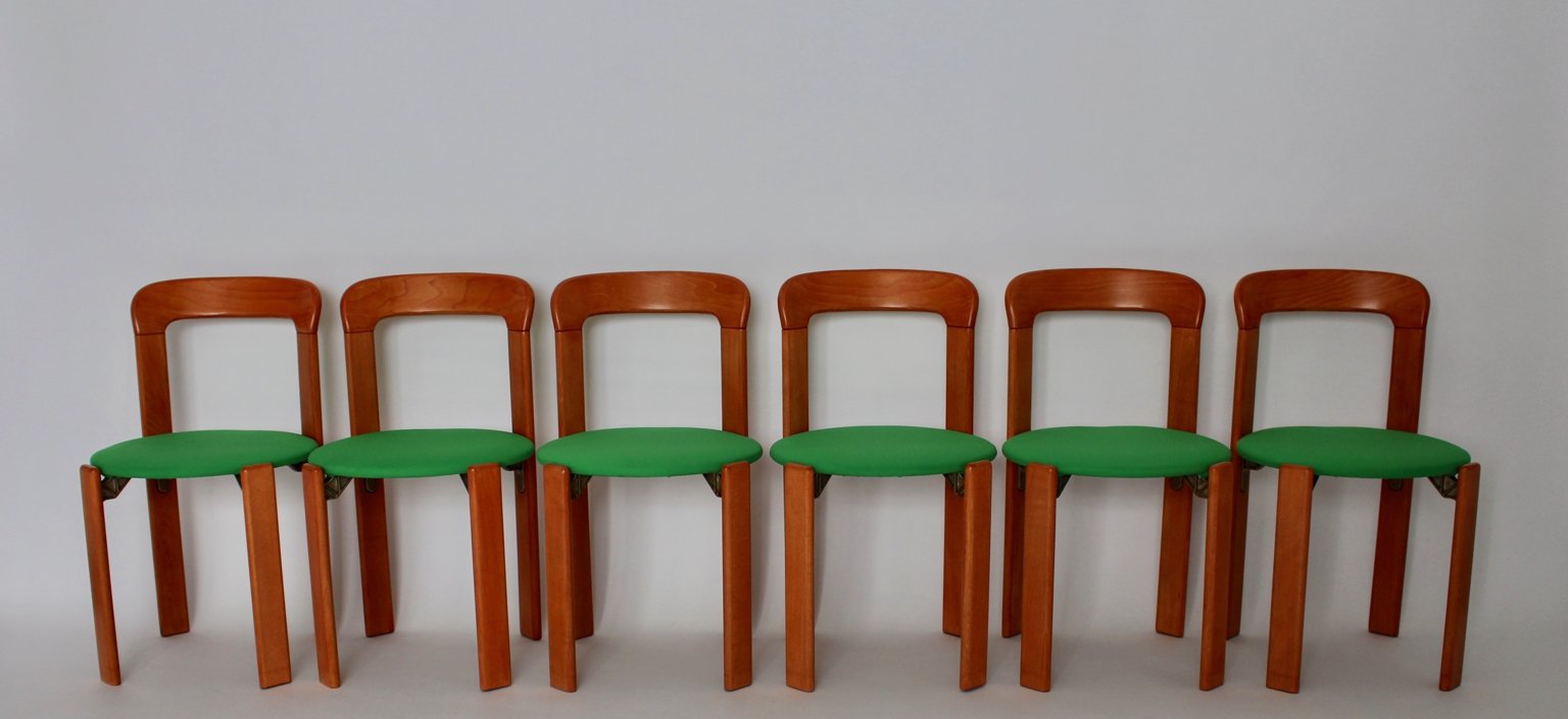 Vintage Esszimmerstuhl in Braun & Grün von Bruno Rey für Dietiker, 1970er bei Pamono kaufen