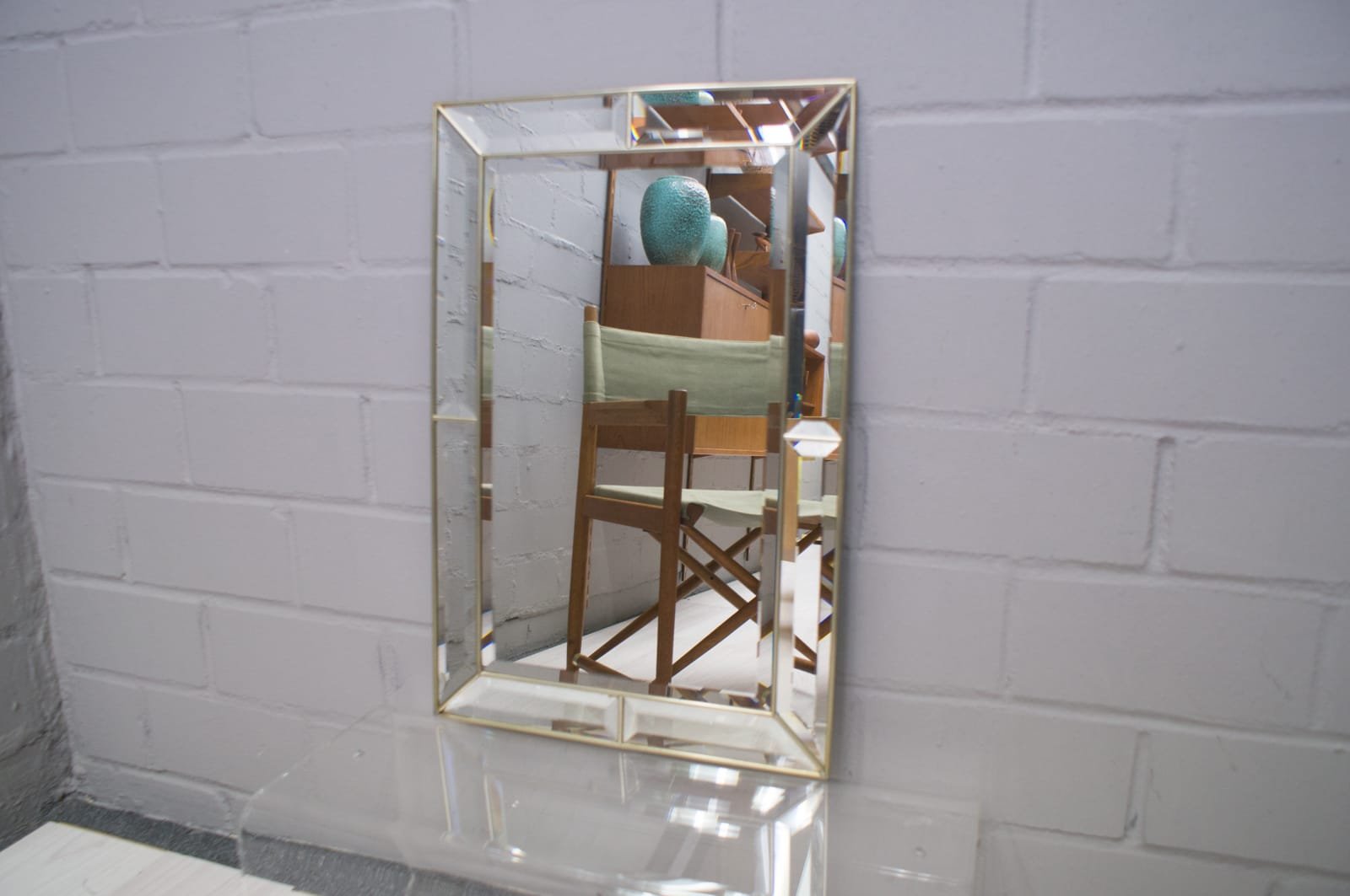 Vintage Glass Mirror, 1970s for sale at Pamono