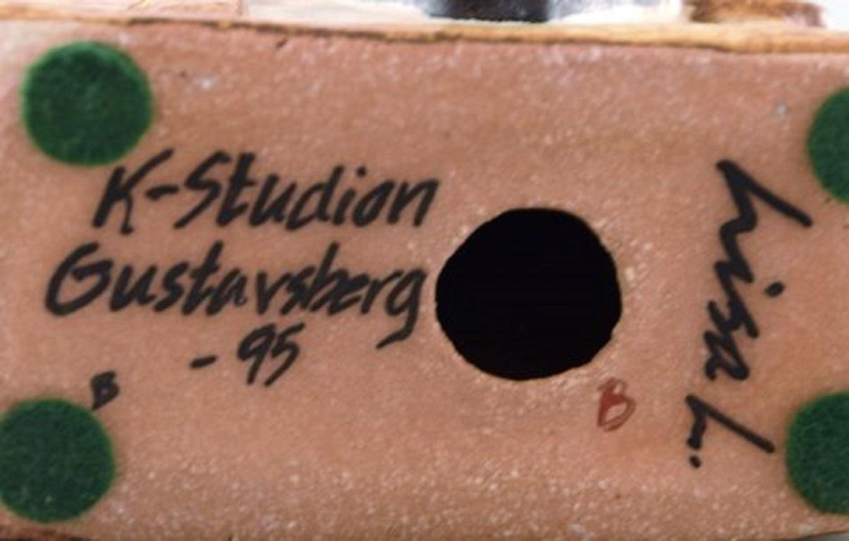 Glasierter Kerzenständer aus Steingut von Lisa Larson für Gustavsberg ...